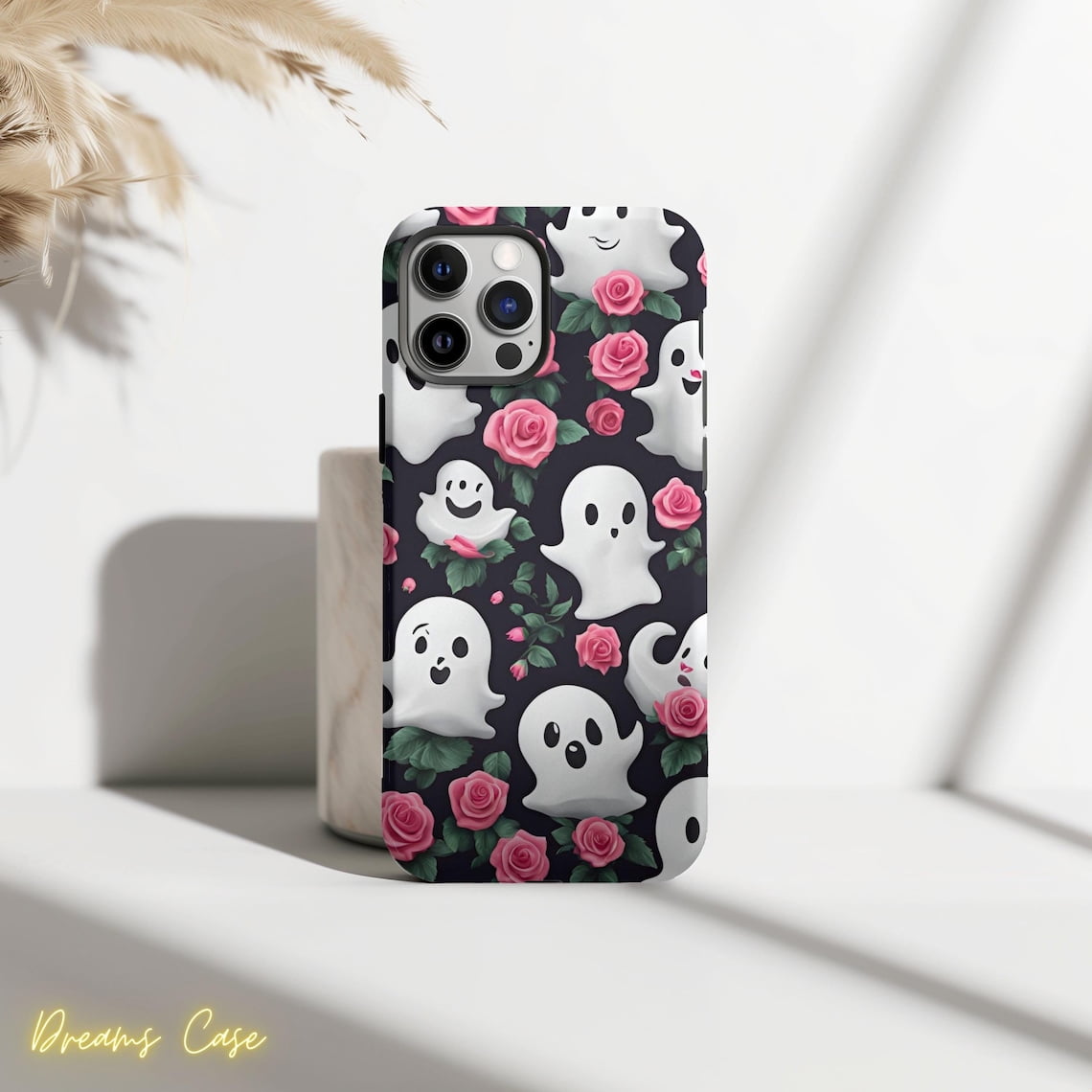 Latimore Protective iPhone Case Adorable Ghosts & Roses Phone Case for ...