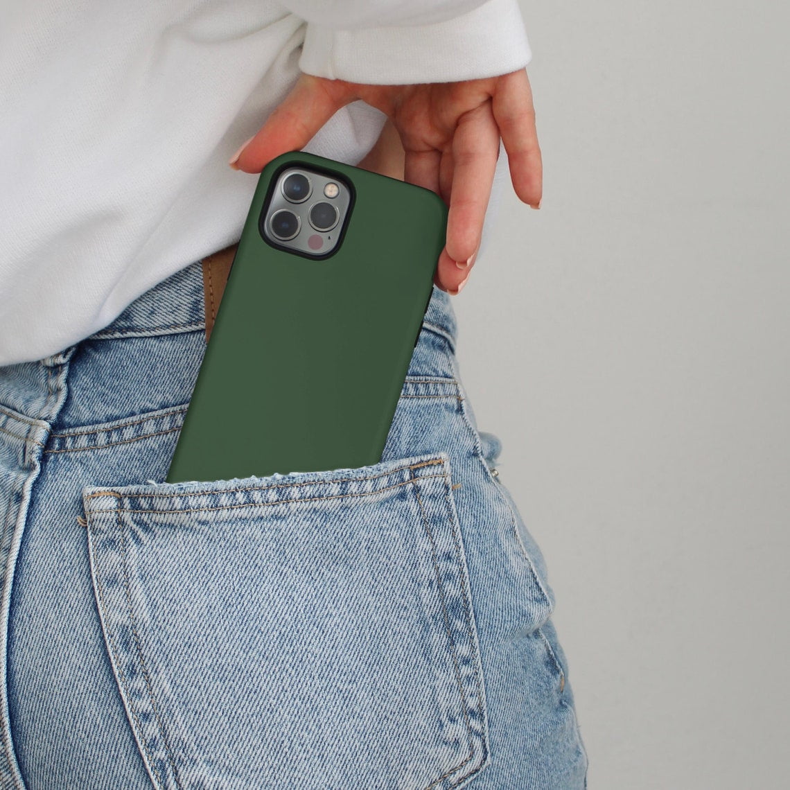 Latimore Protective iPhone Case Alpine Green Solid Color Phone Case ...