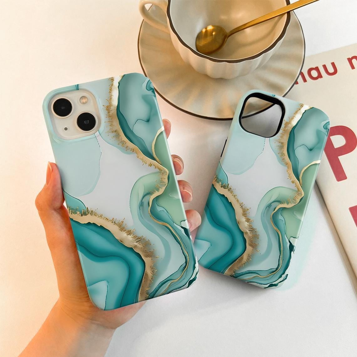 Latimore Protective iPhone Case Blue-Green Wave Phone Case for an ...