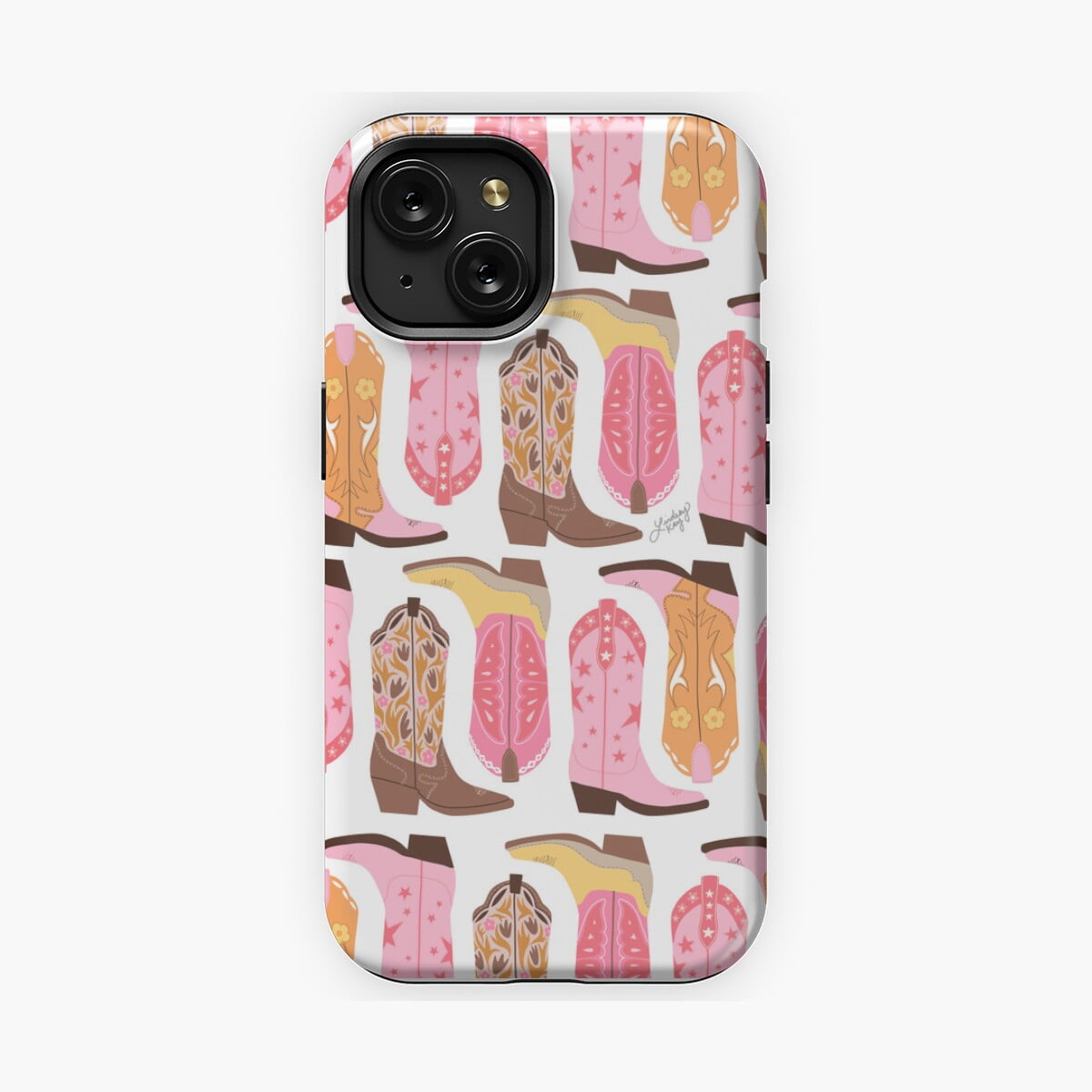 Latimore Protective iPhone Case Cowboy Boots Illustration Warm Palette ...