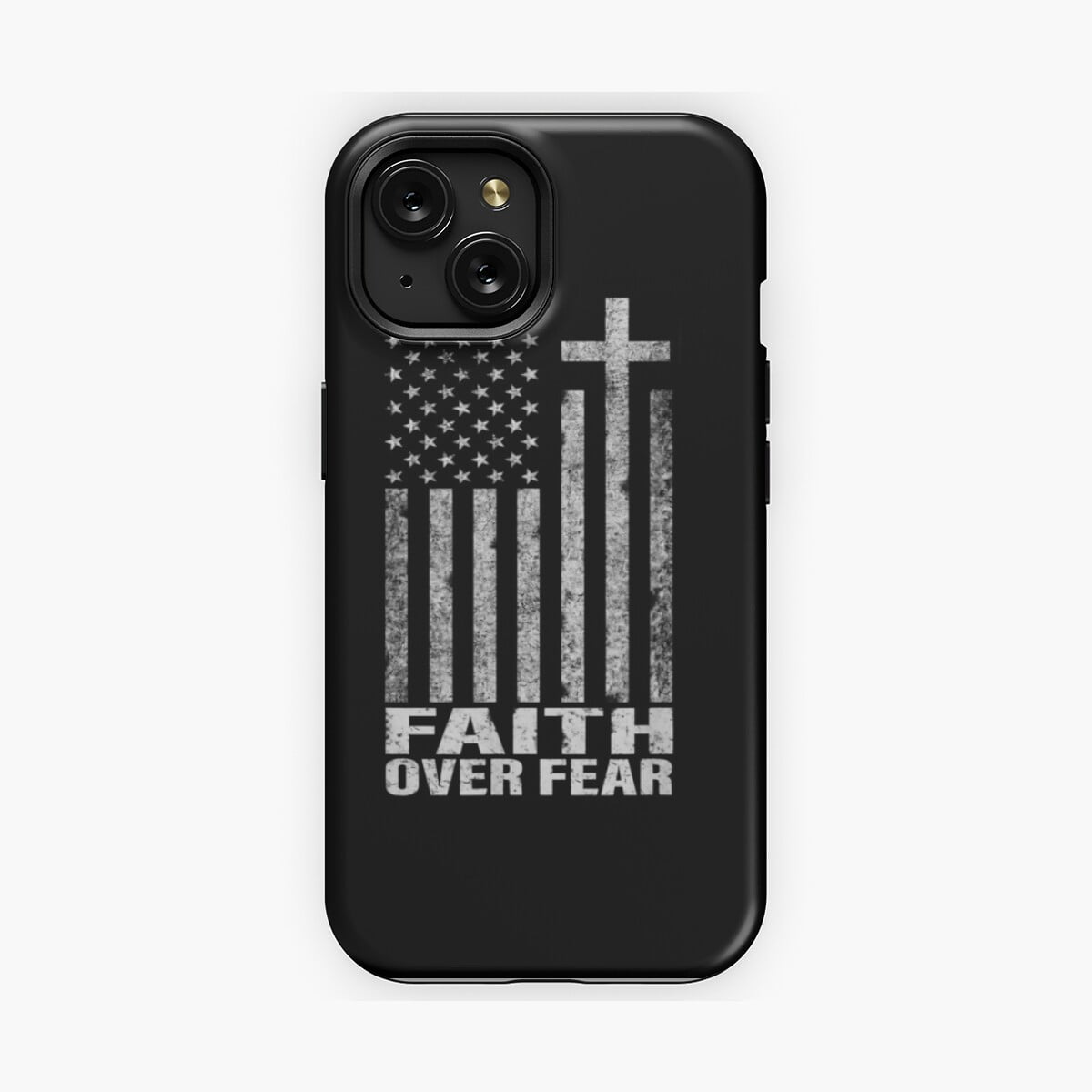 Latimore Protective iPhone Case Faith Over Fear Cross Flag Phone Case ...