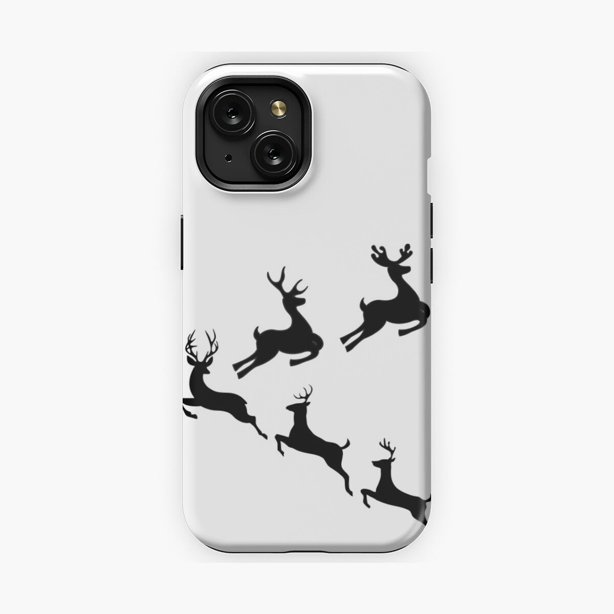 Latimore Protective iPhone Case Holiday Reindeers Jumping Pattern Black ...