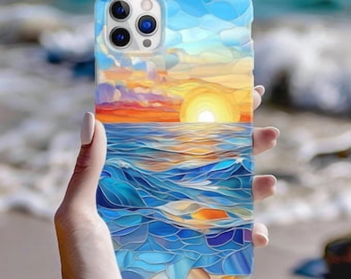 Latimore Protective iPhone Case Ocean Sunrise Tough Phone Case, Vibrant ...