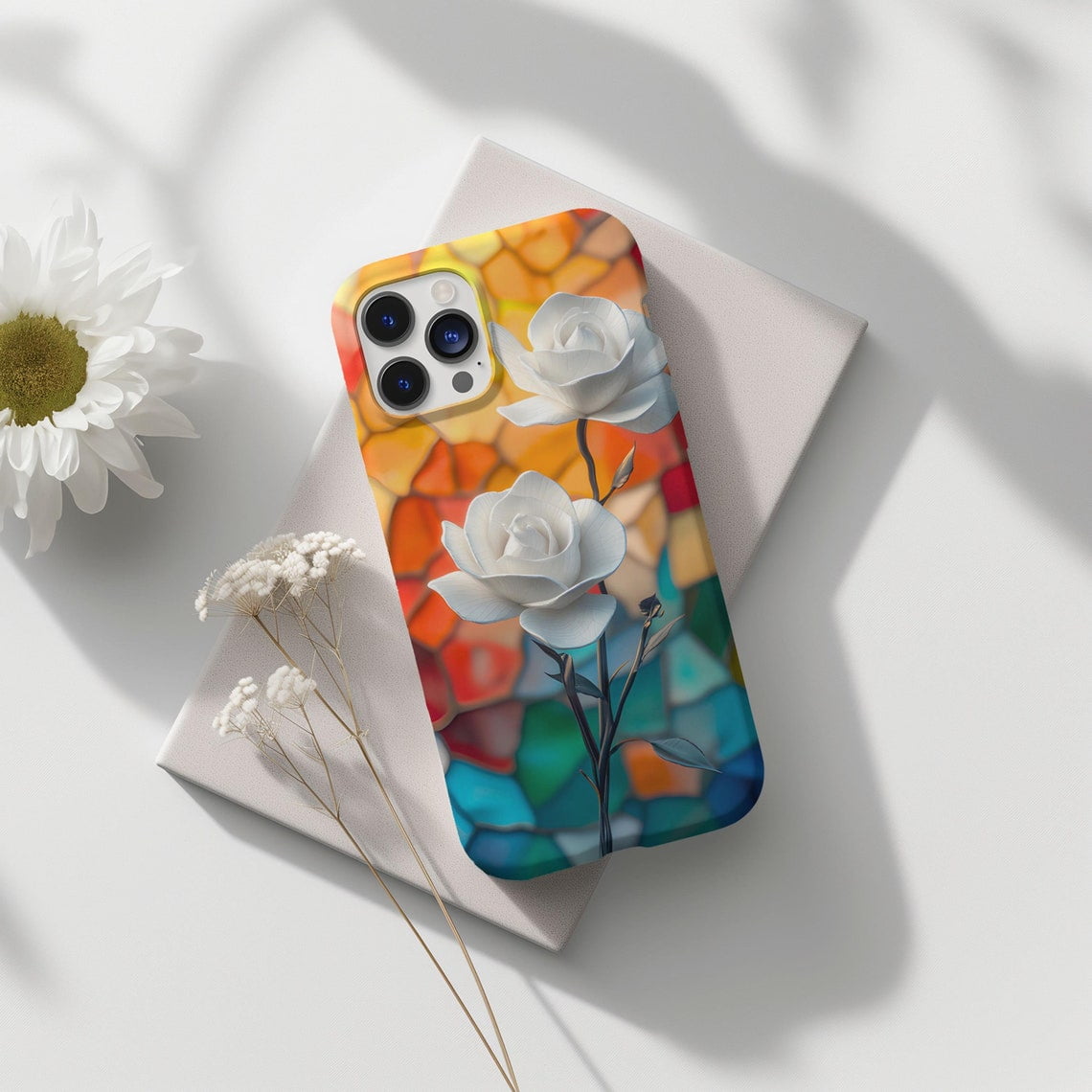 Latimore Protective iPhone Case Rose Mosaic Charm Phone Case for a ...