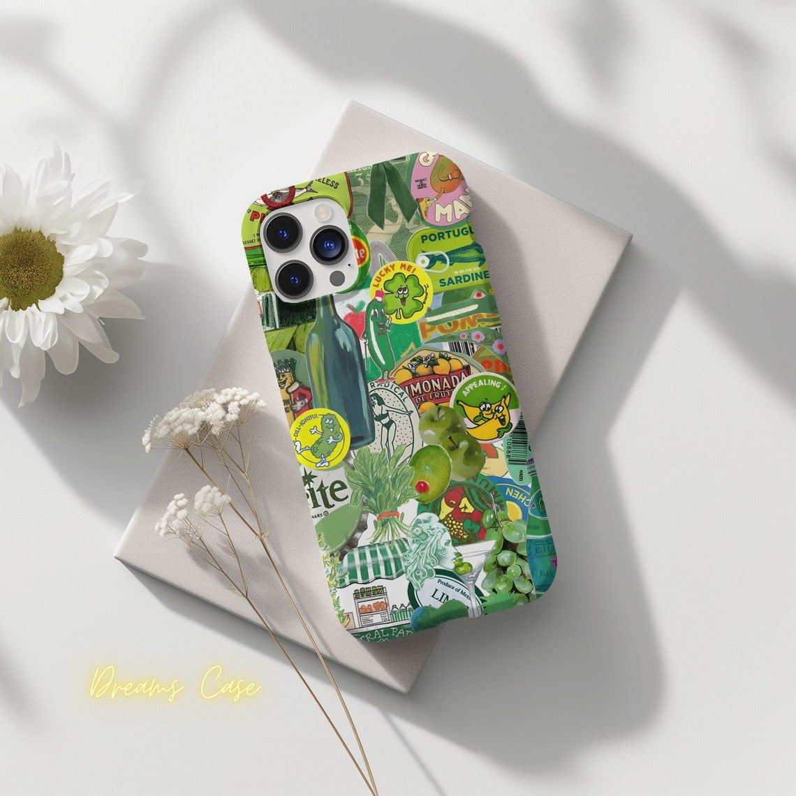 Latimore Protective iPhone Case Vintage Green Grocery Collage Phone ...