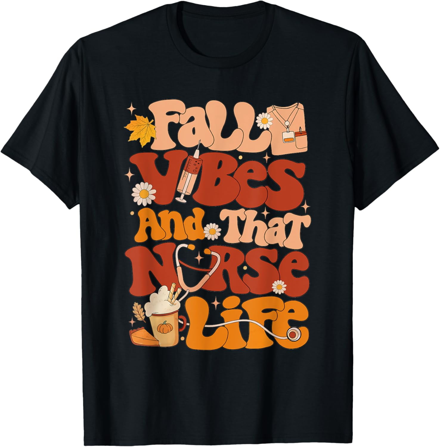 Latimore Retro Fall Vibes And That Nurse Life Thanksgiving Nurse Fall T ...