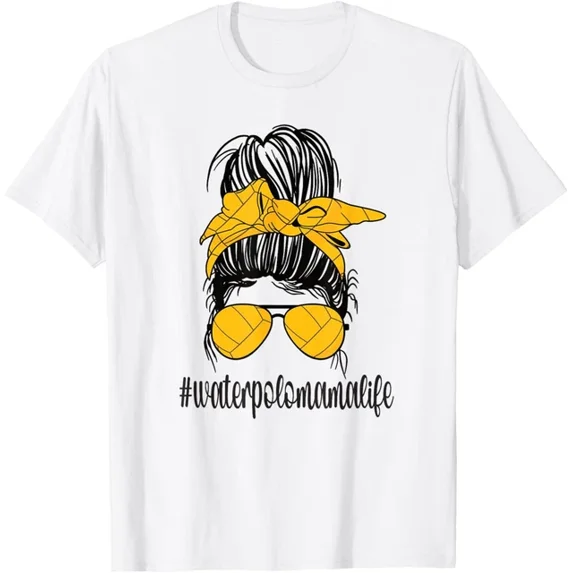 Latimore Water Polo Mama Life Messy Bun Mom Of Water Polo Player T ...