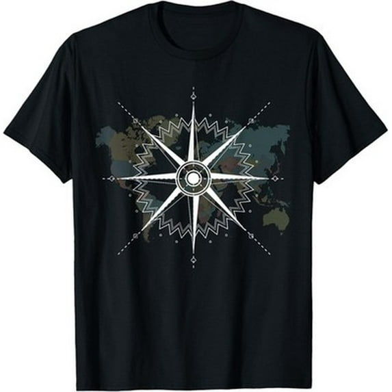Latimore World Map Compass Sea Sailboat Nautical Sailor Sailing T-Shirt ...