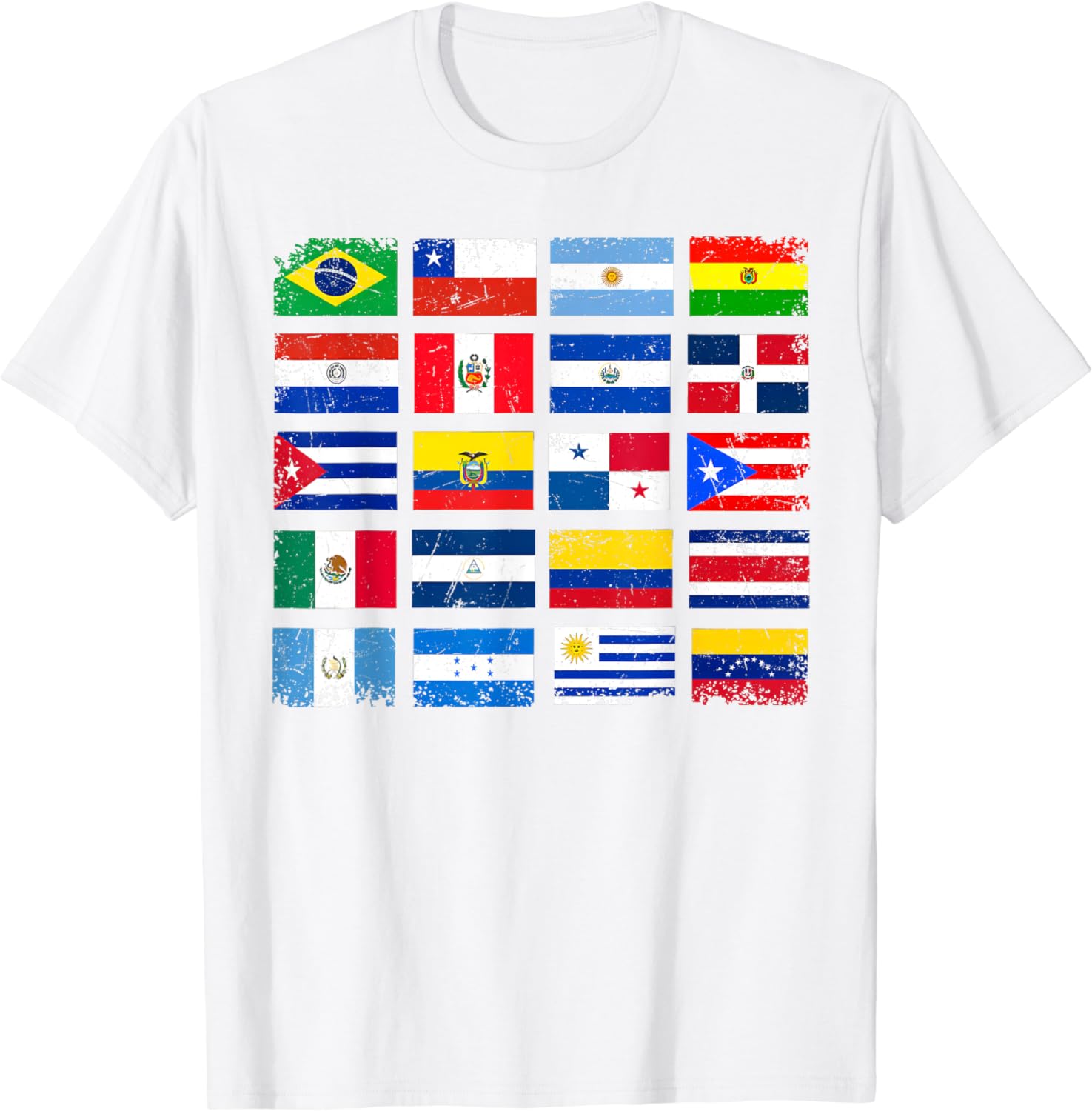 Latin American Countries Flags Hispanic Heritage Month T-Shirt ...