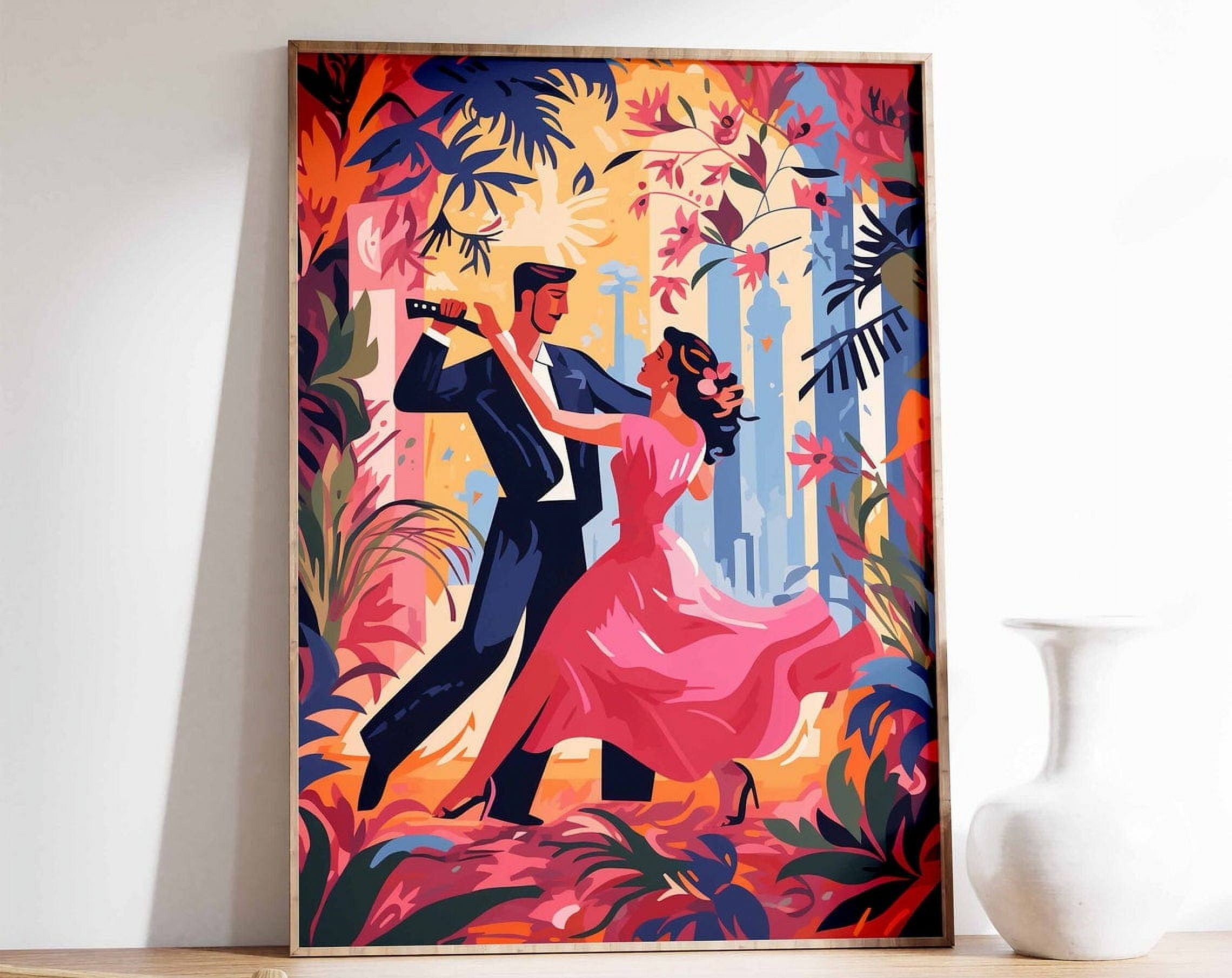 Latin American Dancers Poster, Latin Decor, Salsa Dancing Art, South ...