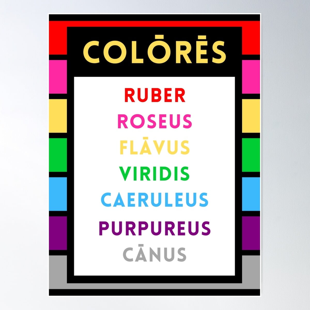 Latin Colors Poster For Classroom - Colores - Latin Teacher Gift ...