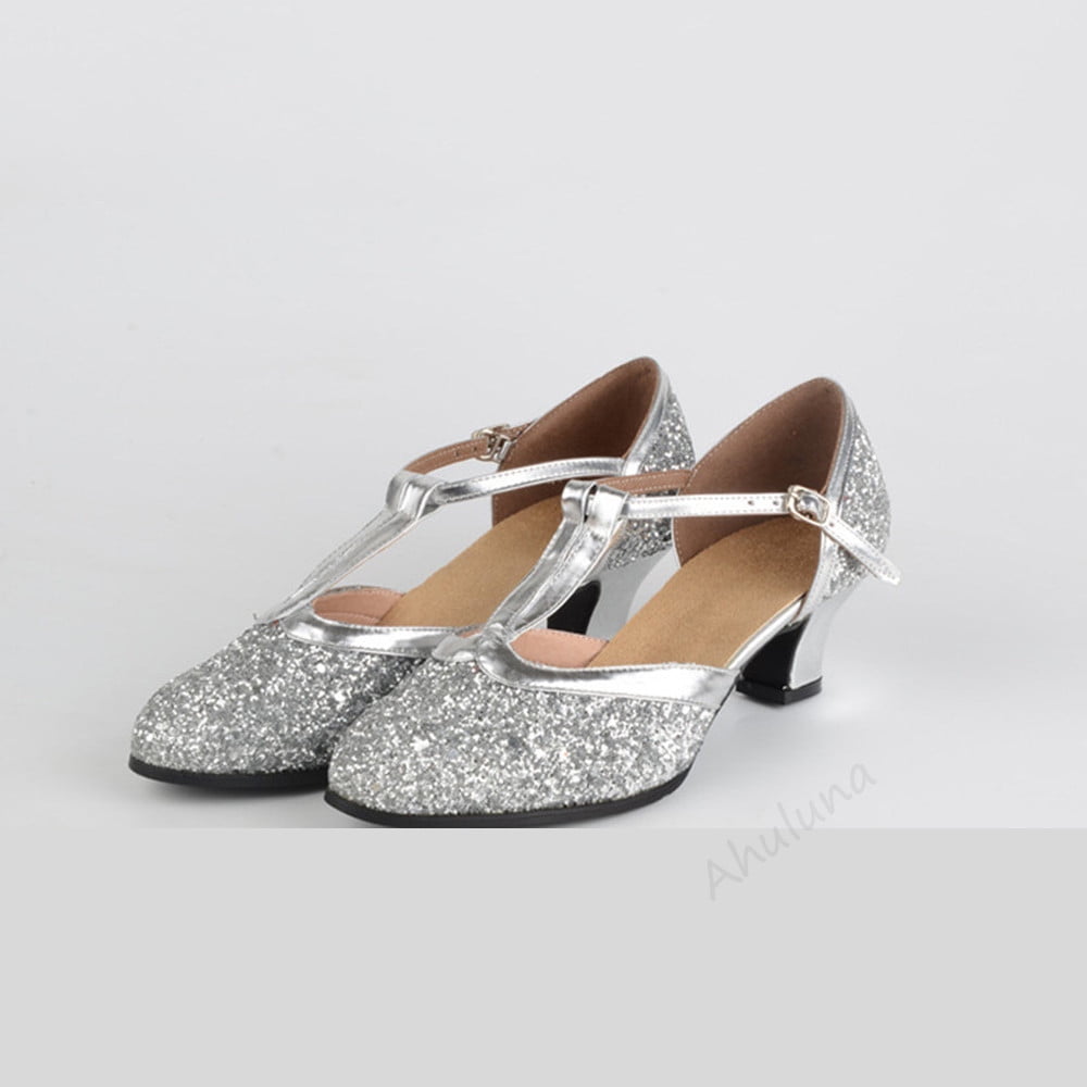 Latin Dance Shoes Woman Ladies 4cm High Heel Ballroom Jazz Dancing ...