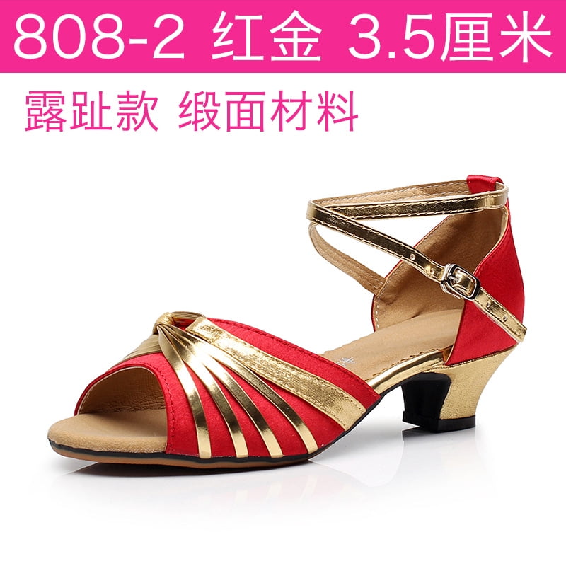 Latin Dance Shoes Women‘s Adult Mid-high Heel Dance Shoes Dancing Shoes ...