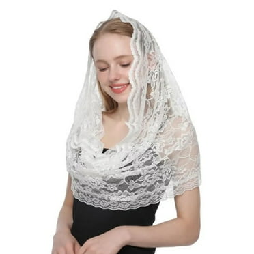 HeroNeo Lace Church Veils Head Covering Latin Mass Mantilla Veils ...