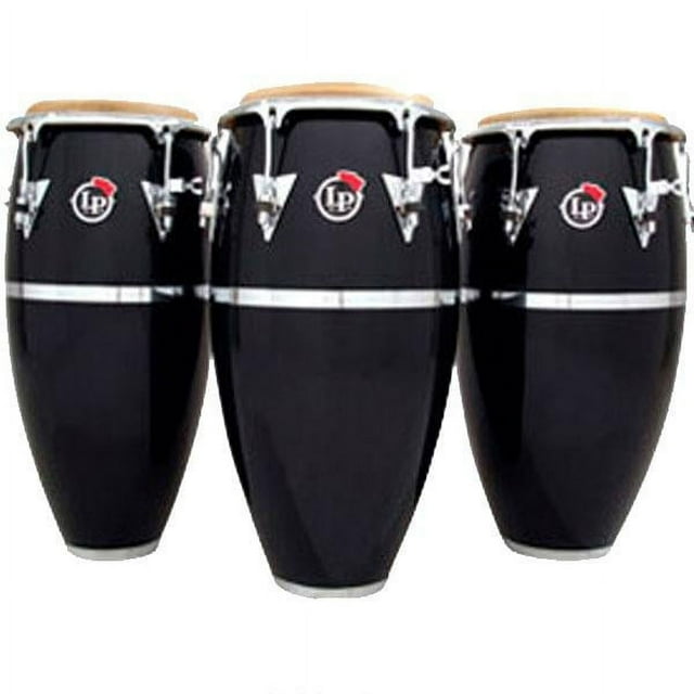Latin Percussion Patato Model Congas in Black Fiberglass, 11 3/4" Conga ...