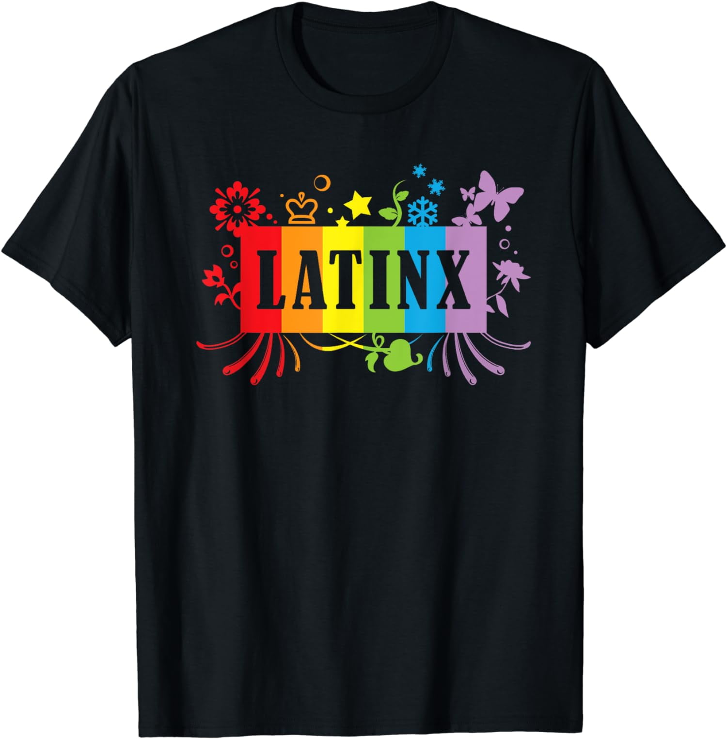 Latinx Pride Month Ally Rainbow LGBTQ+ Flag Gift Non Binary T-Shirt ...