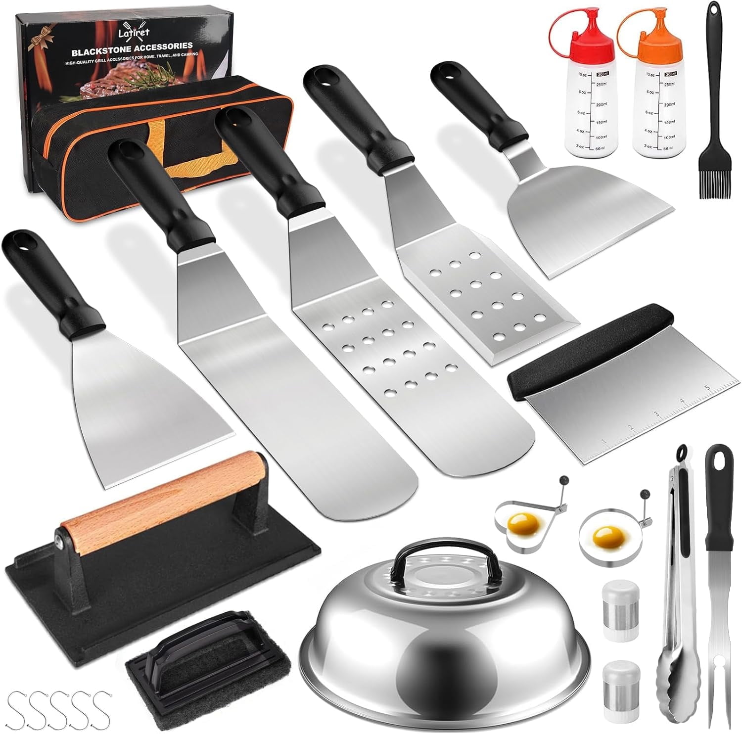 Latiret Griddle Accessories Kit, 24Pcs Grilling Accessories Set for ...