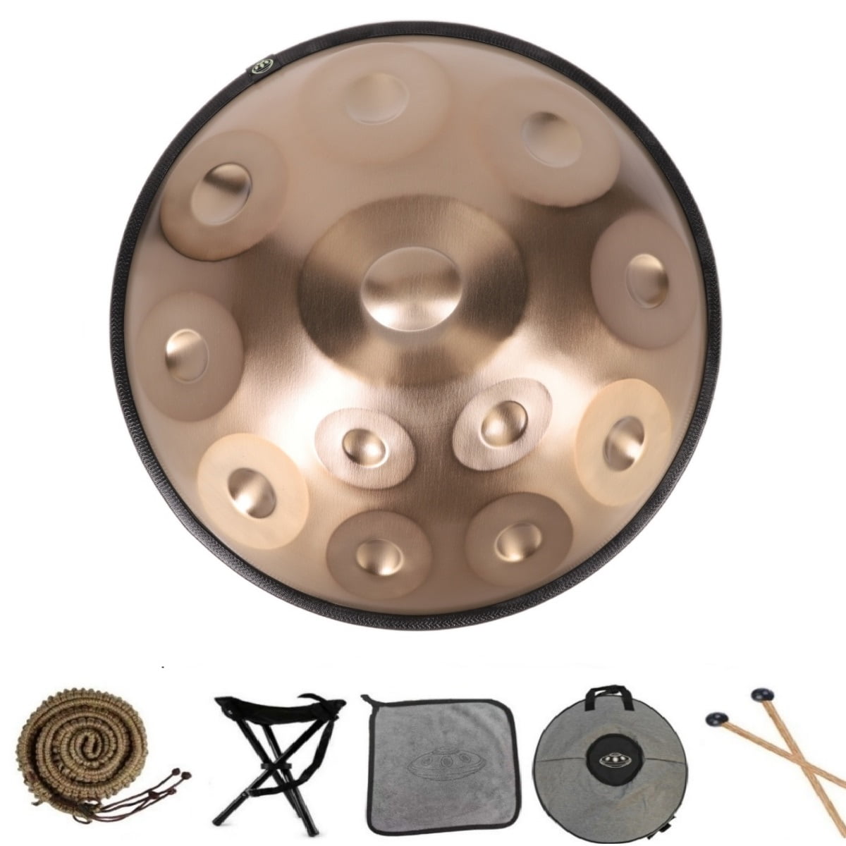 Latourreg 440HZ 12Tones Golden Handpan Drum 22inch D Minor Steel Tongue ...