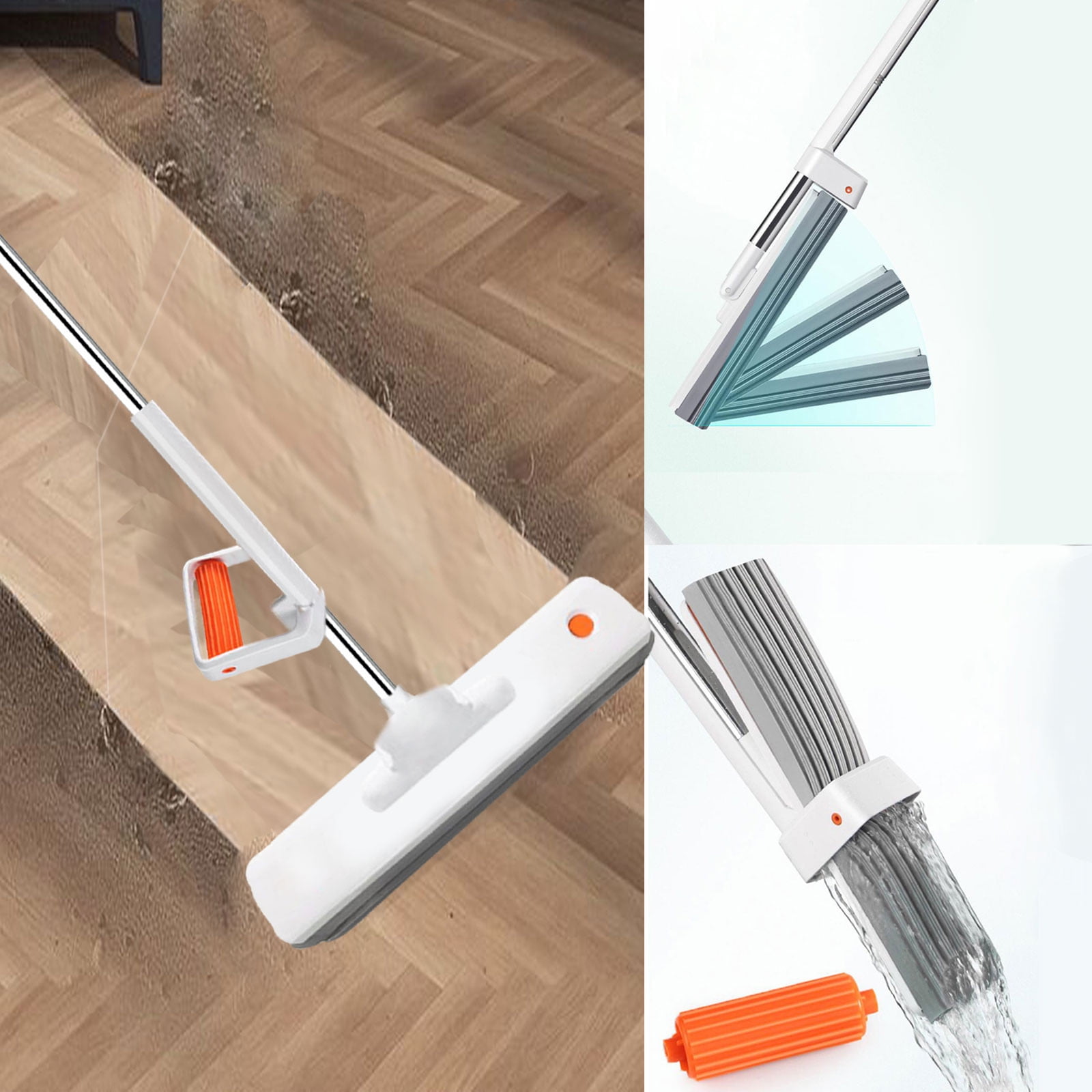 Latrodar 33CM/13in Hands- Mop, Lazy Collodion Mop Push Pull Compress ...