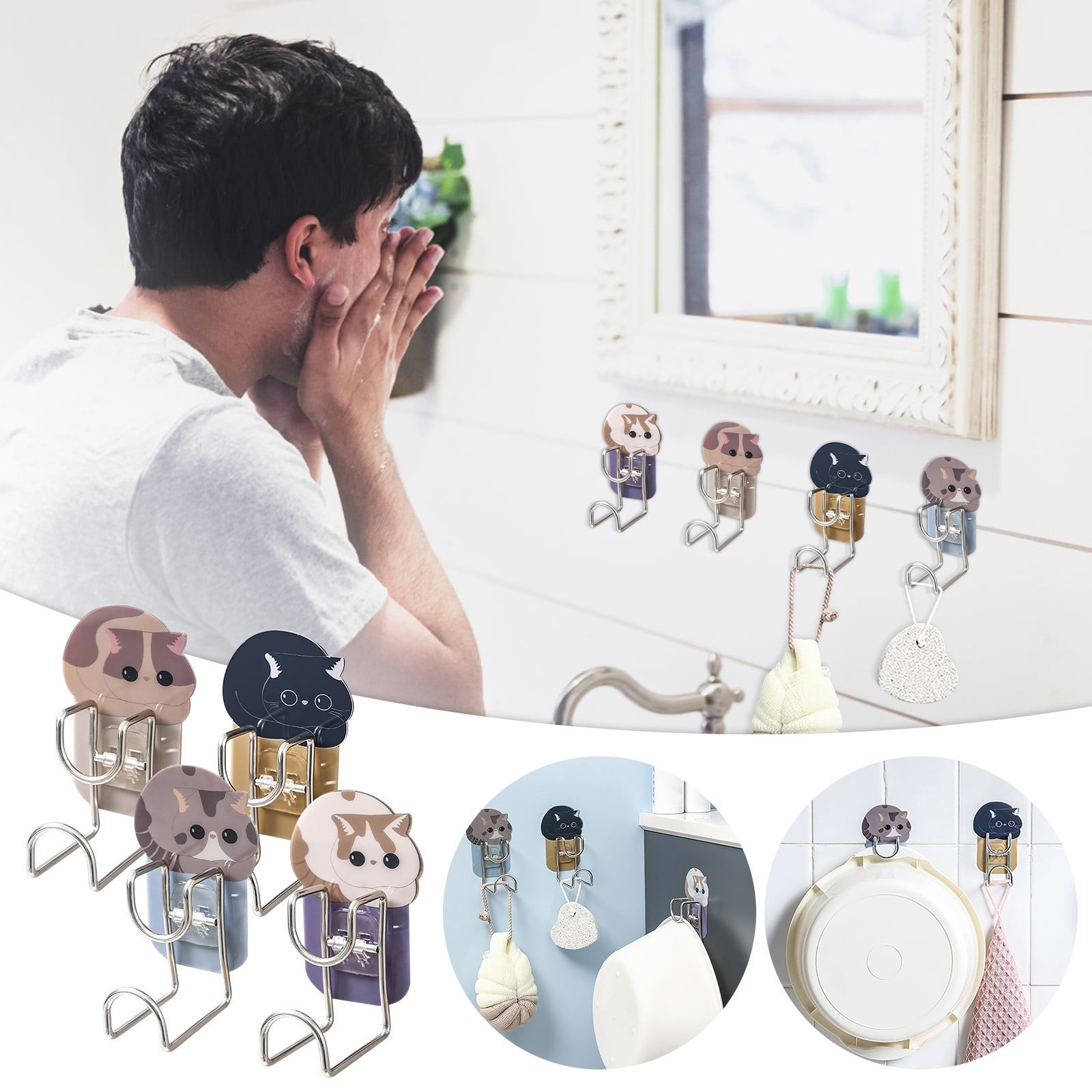 ufeghfjh Adhesive Hooks for Shower Easy Installation Hooks for Wall ...