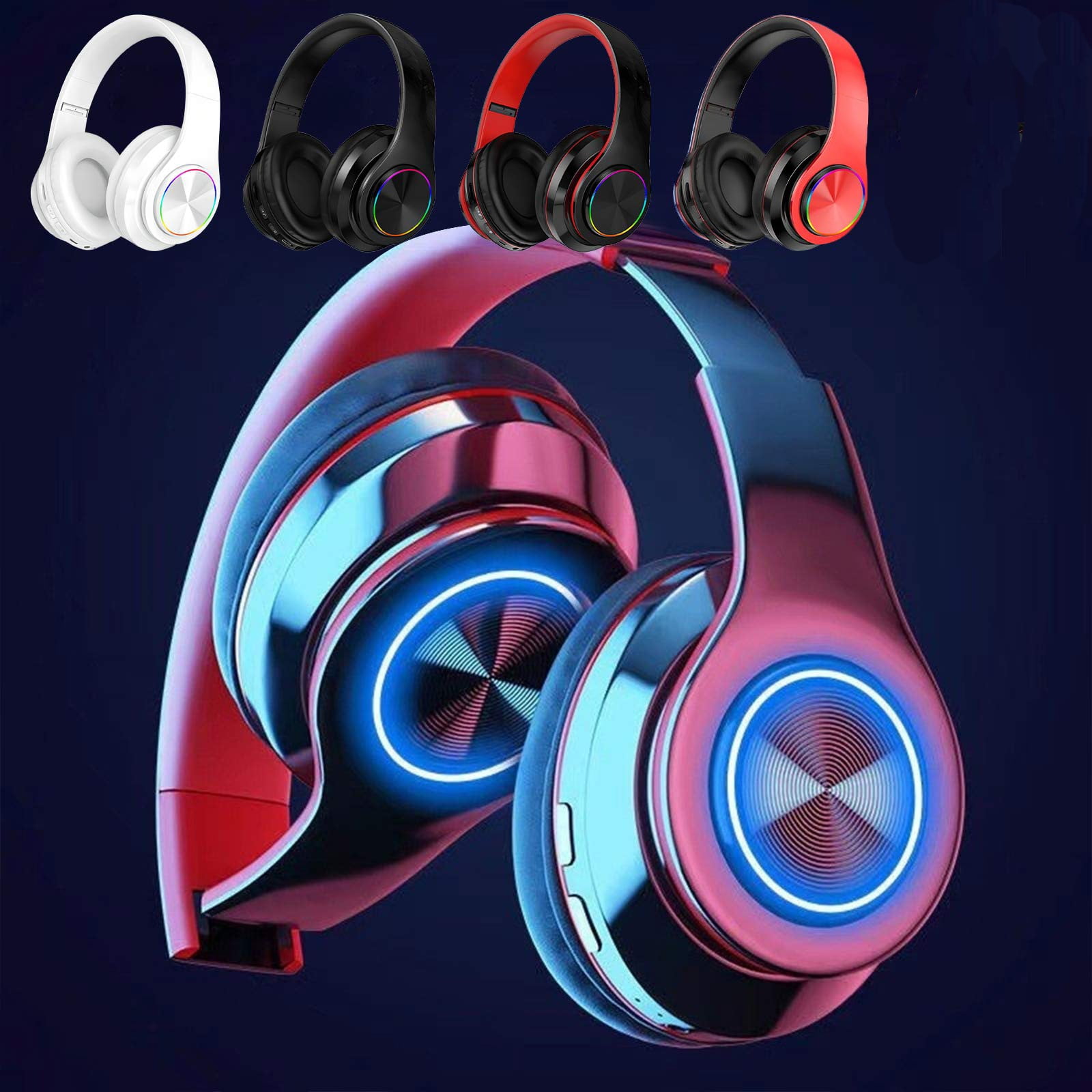 Latrodar Bluetooth 5.0 Subwoofer Head-Mounted Foldable Headphones ...