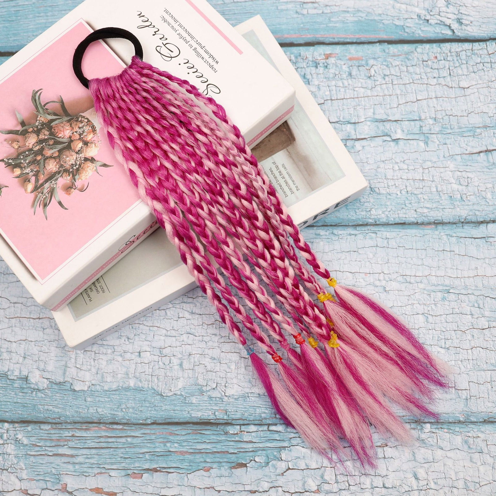 Latrodar Color Braid Ponytail Wig Three-strand Braid Short Gradient ...
