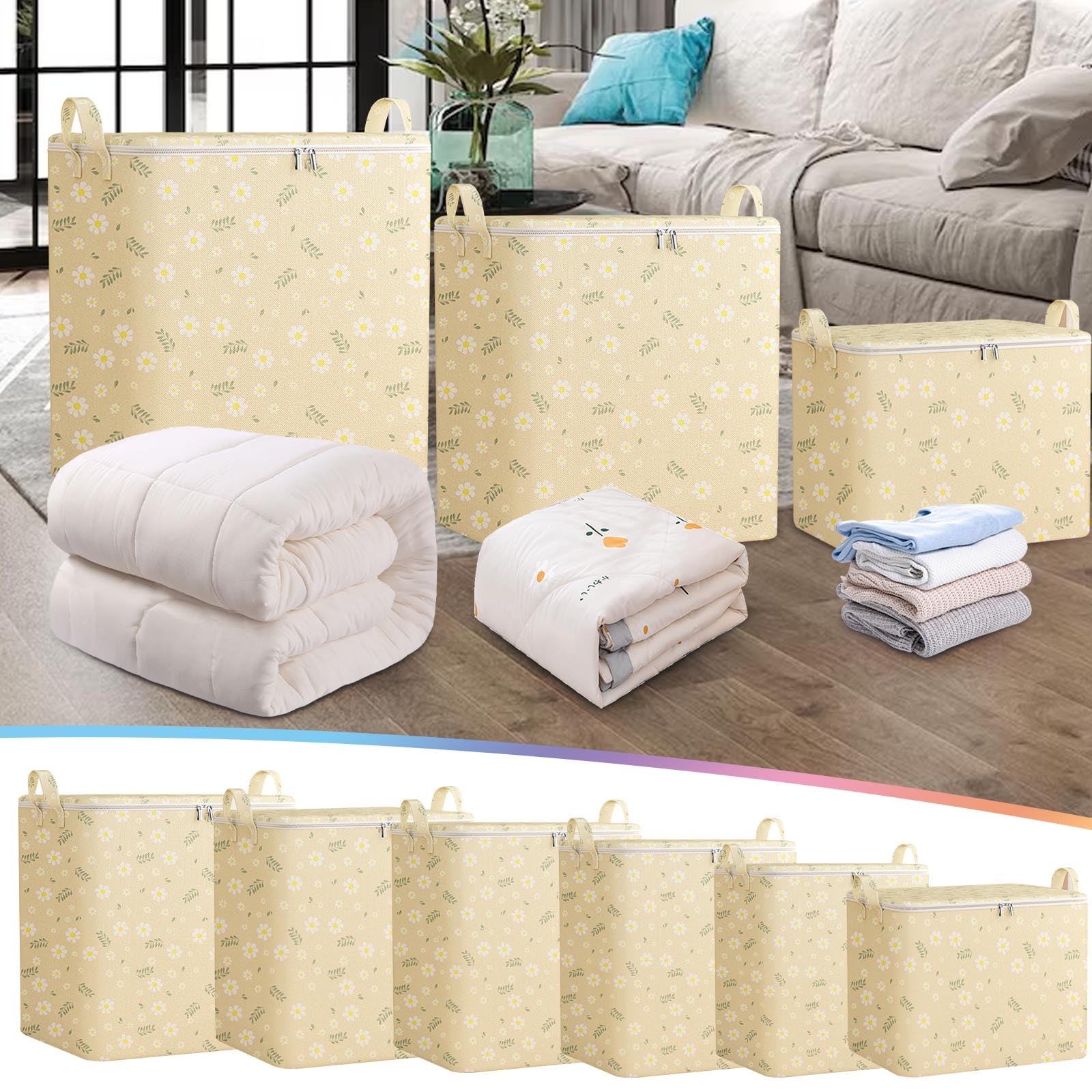 Latrodar Comforters Storage Bags Large Double Zipper Space Saver Bag ...