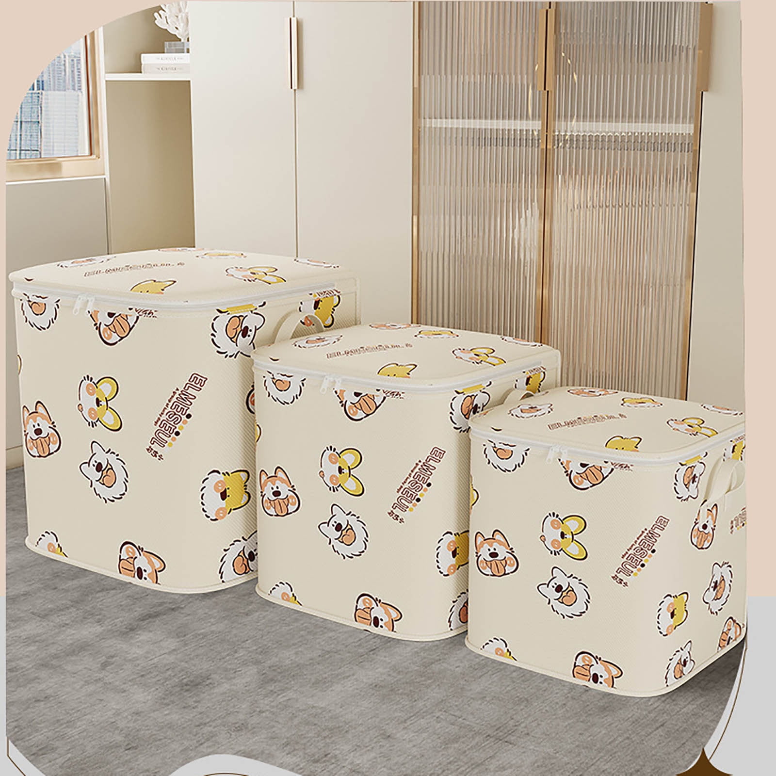 Latrodar Comforters Storage Bags Large Double Zipper Storage Containers ...