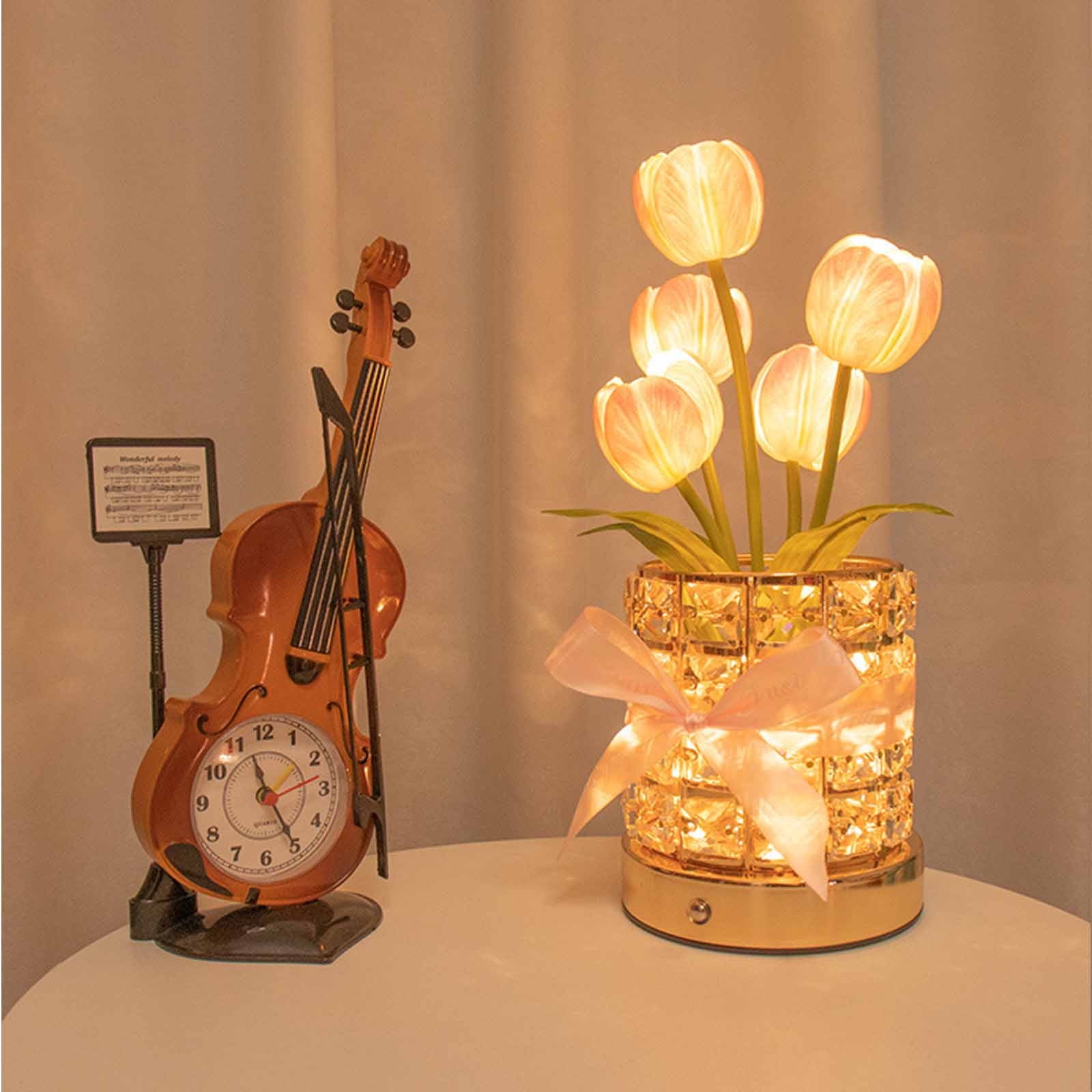 Latrodar Crystal Table Lamp Simulation Potted Plant Decorative Upgraded ...