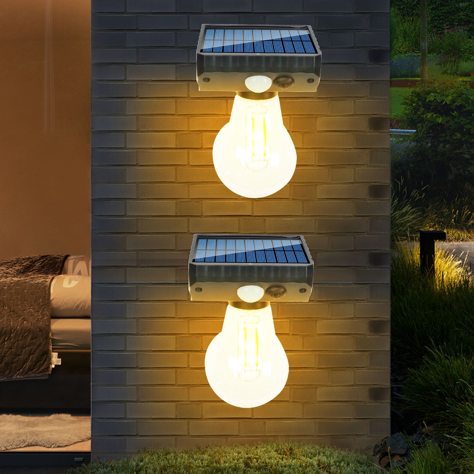 Latrodar Head Of Solar Tungsten Filament Bulb Lamp Outdoor Human Body Induction Wall Lamp ...
