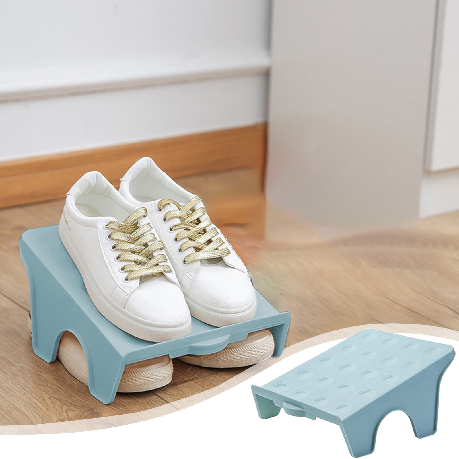 Latrodar Home Storage Shoe Rack Double Tier Shoe Tray Rack Dormitory ...