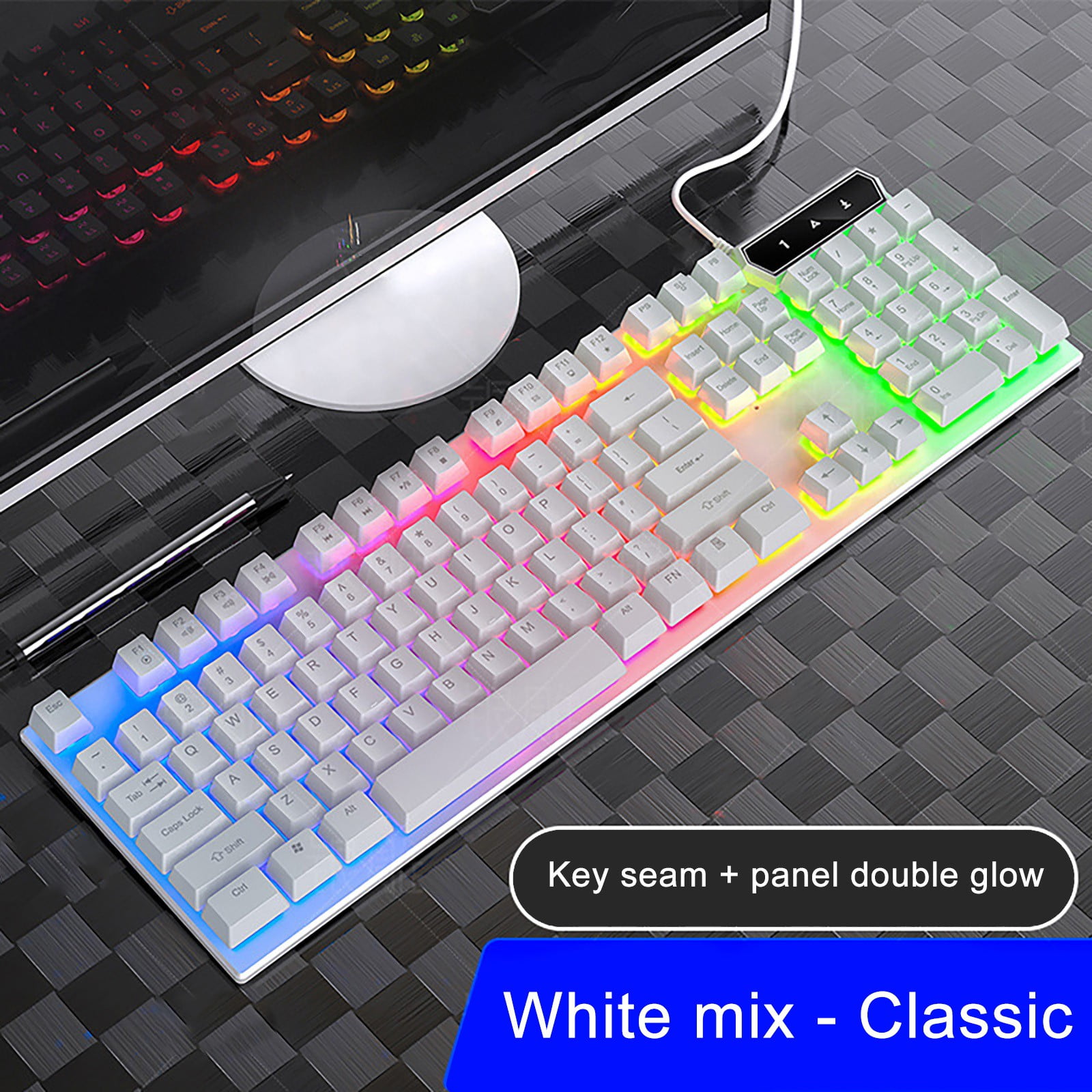 Latrodar LED Backlit USB Gaming Keyboard Fashion Mechanical Keyboard ...