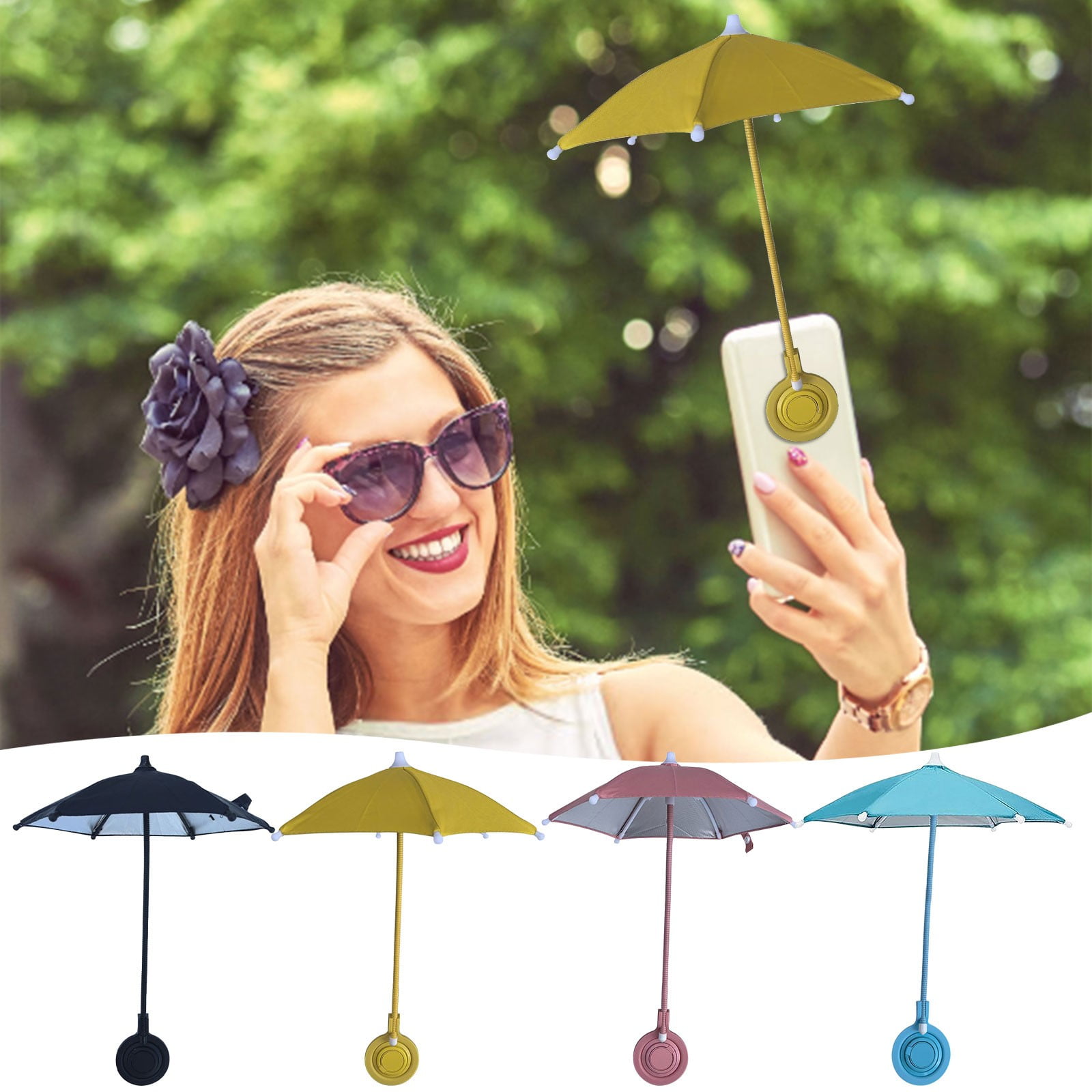 Gecau Magnetic Retractable Mobile Phone Umbrella Stand Umbrella Mini ...