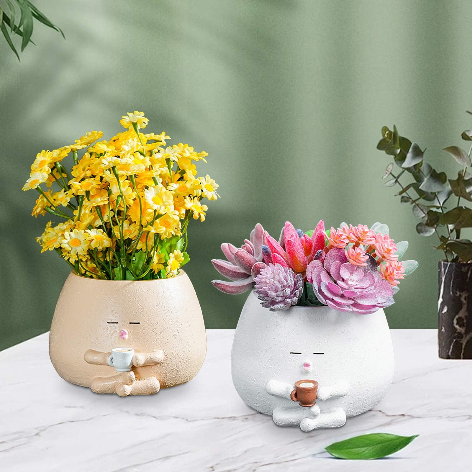 Gecau The Pouting Flower Pot Is A Unique Coffee Drinking Flower Pot ...