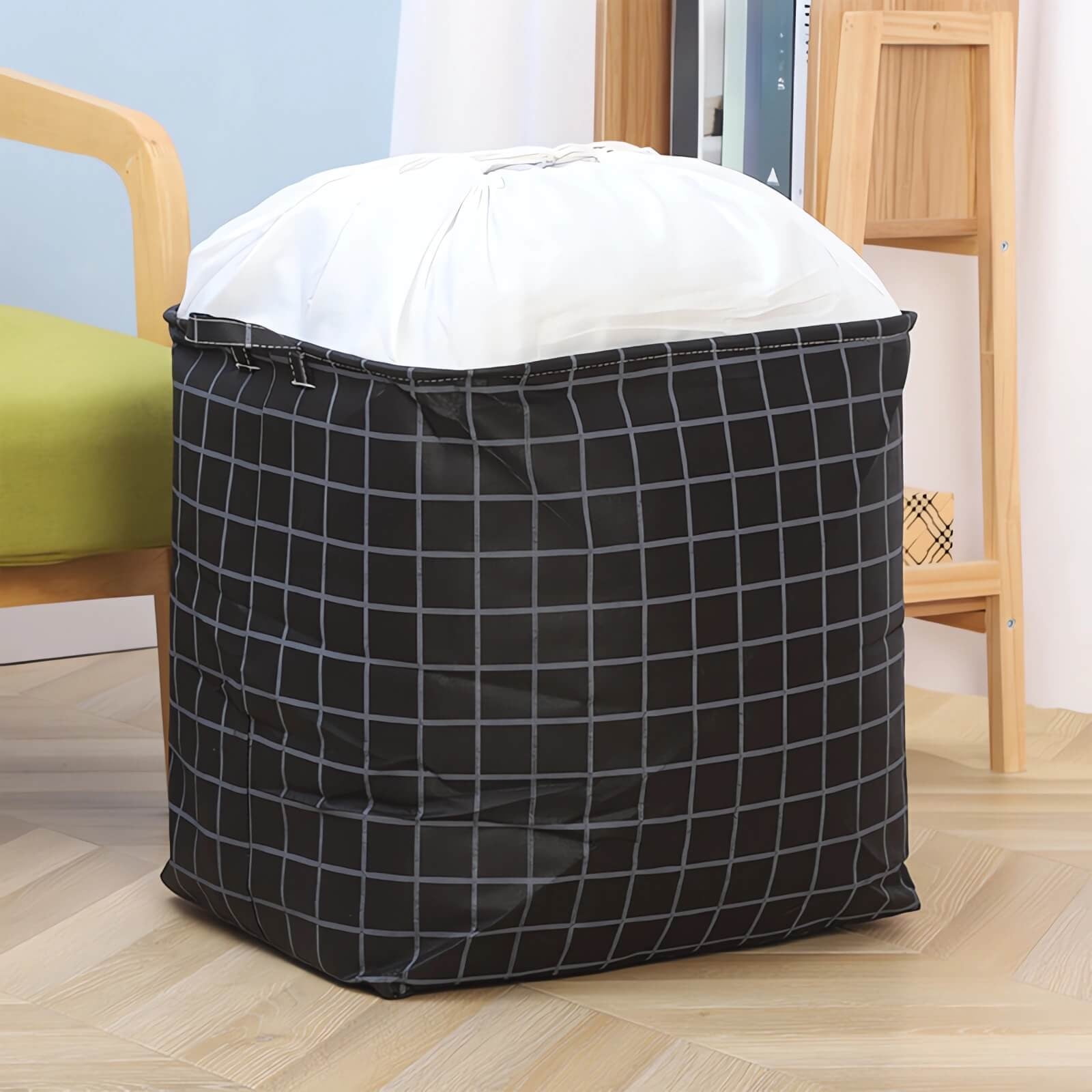 Latrodar Quilt Storage Box Fabric Folding Moist Proof Drawstring ...