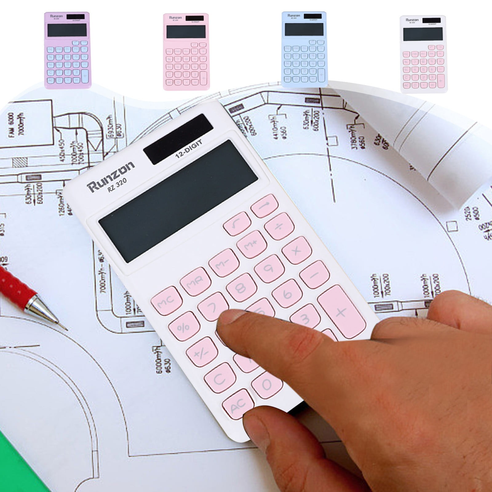 Latrodar Solar Powered Calculator Large Display And Buttons Clear Large ...