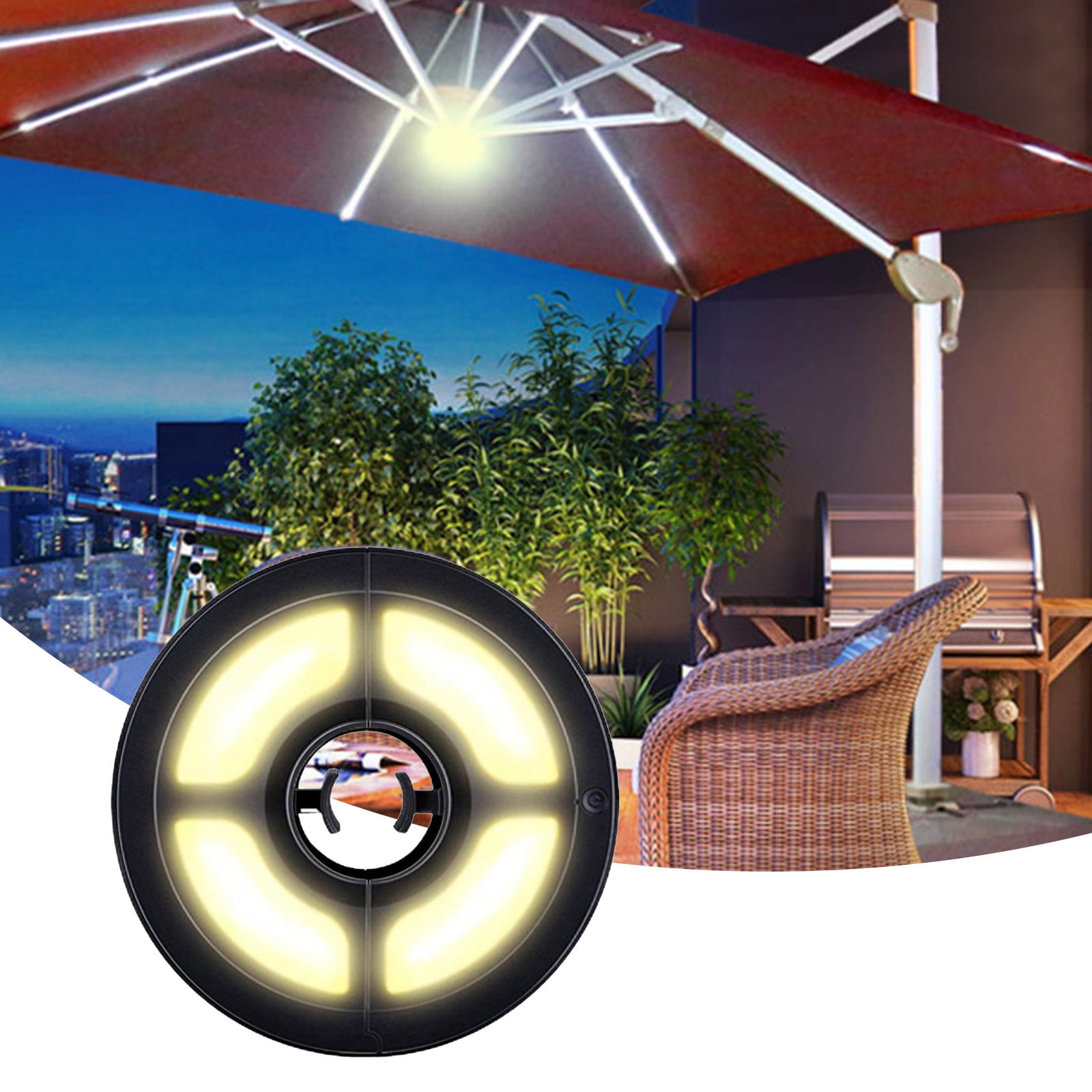 Latrodar Solar Umbrella Lights Outdoor,Timed Remote Control, Solar ...