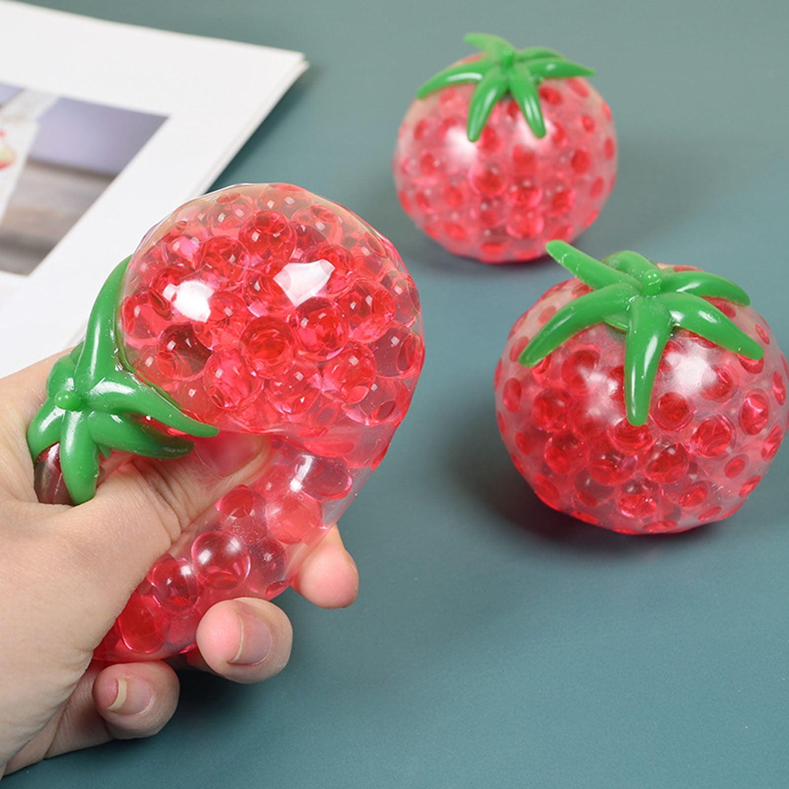 Latrodar Squishies for Kids Soft Rubber Beads Venting Tomatoes Children ...