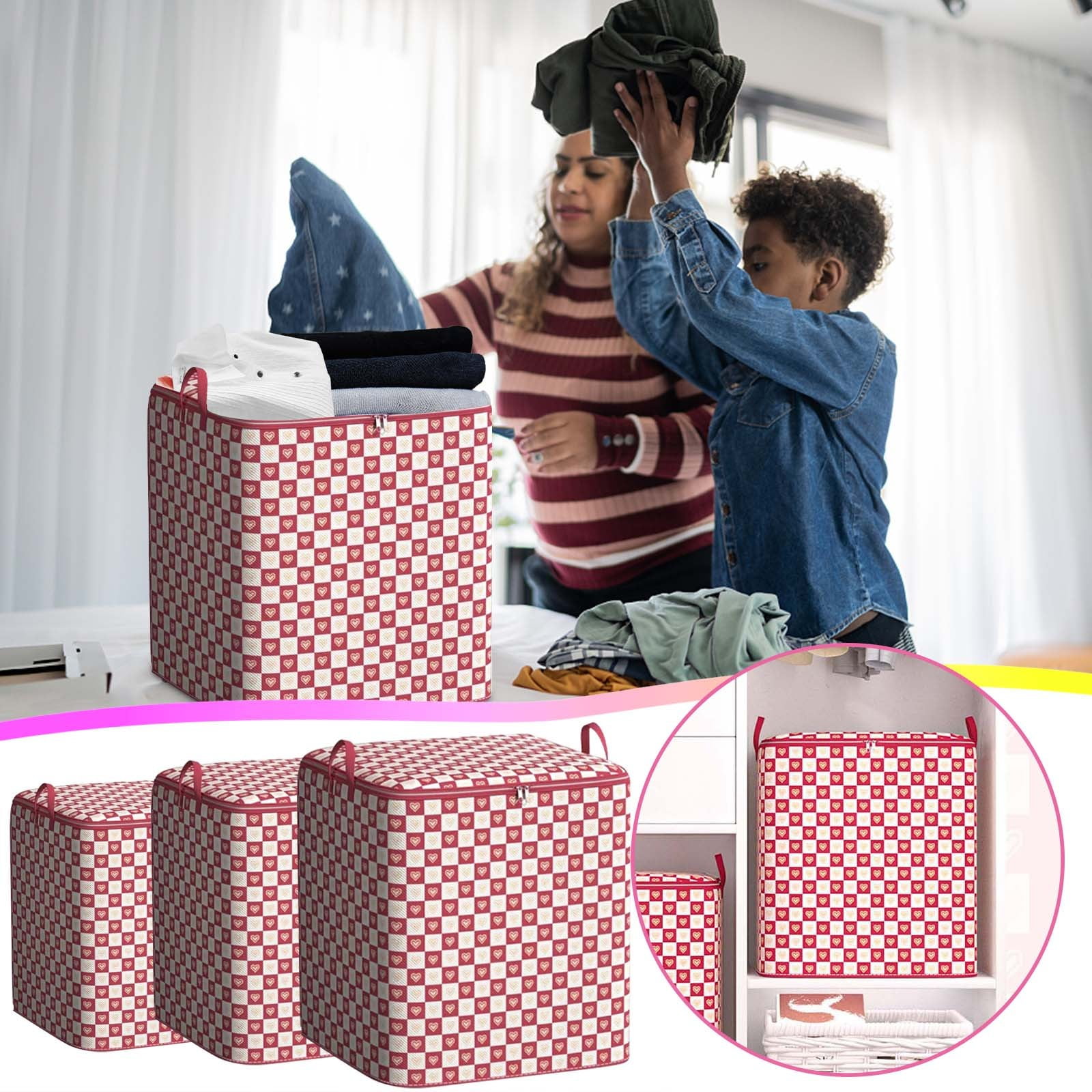 Latrodar Storage Containers for Clothes Double Zipper Storage ...