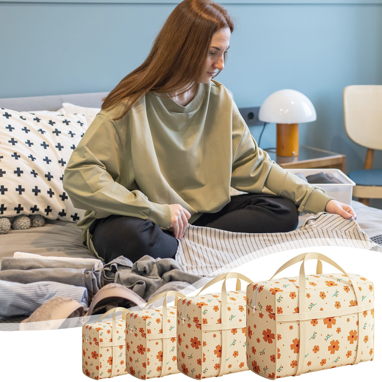 Latrodar Storage Containers with Lids Double Zipper Travel Packing ...