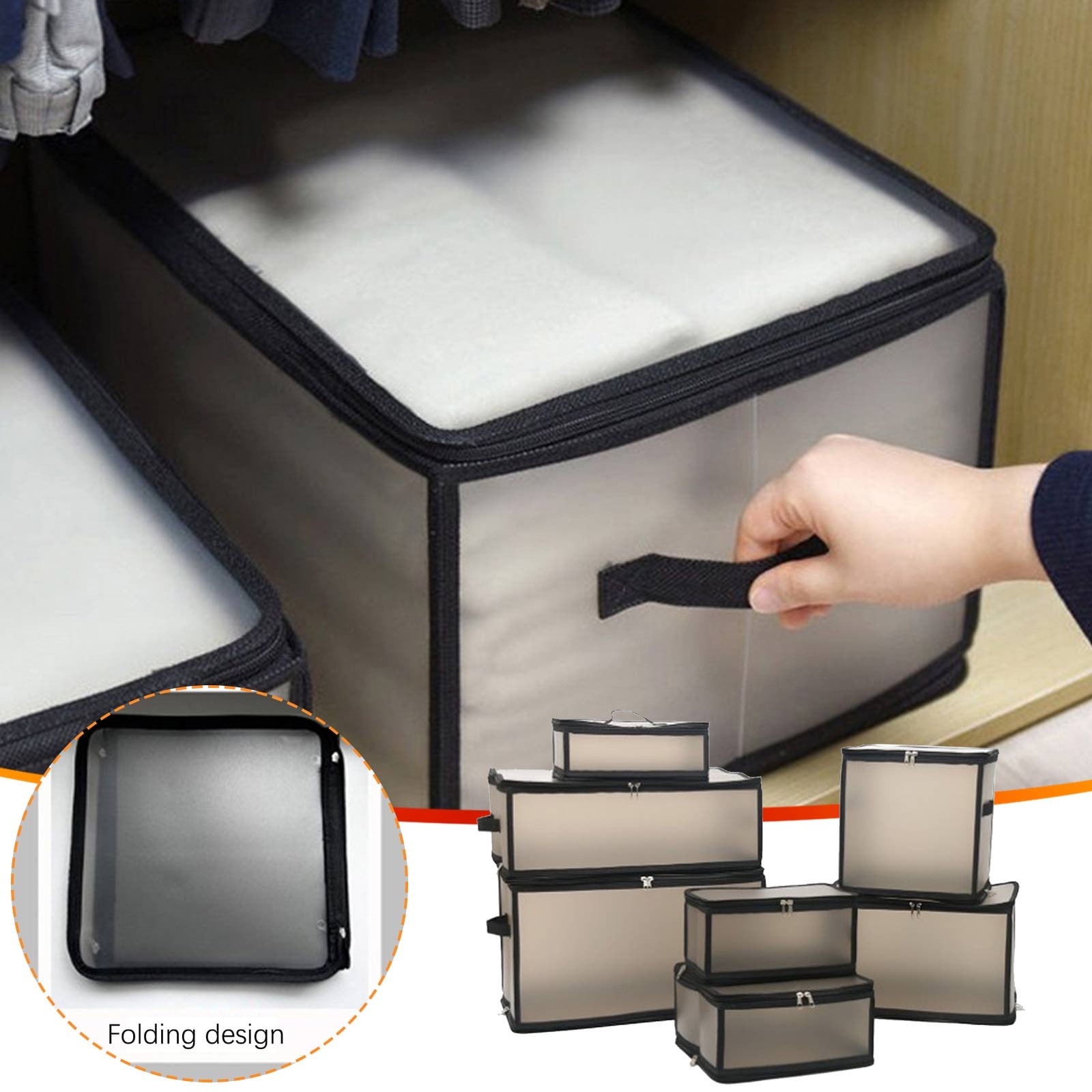 Latrodar Storage Containers with Lids Double Zipper Travel Packing ...