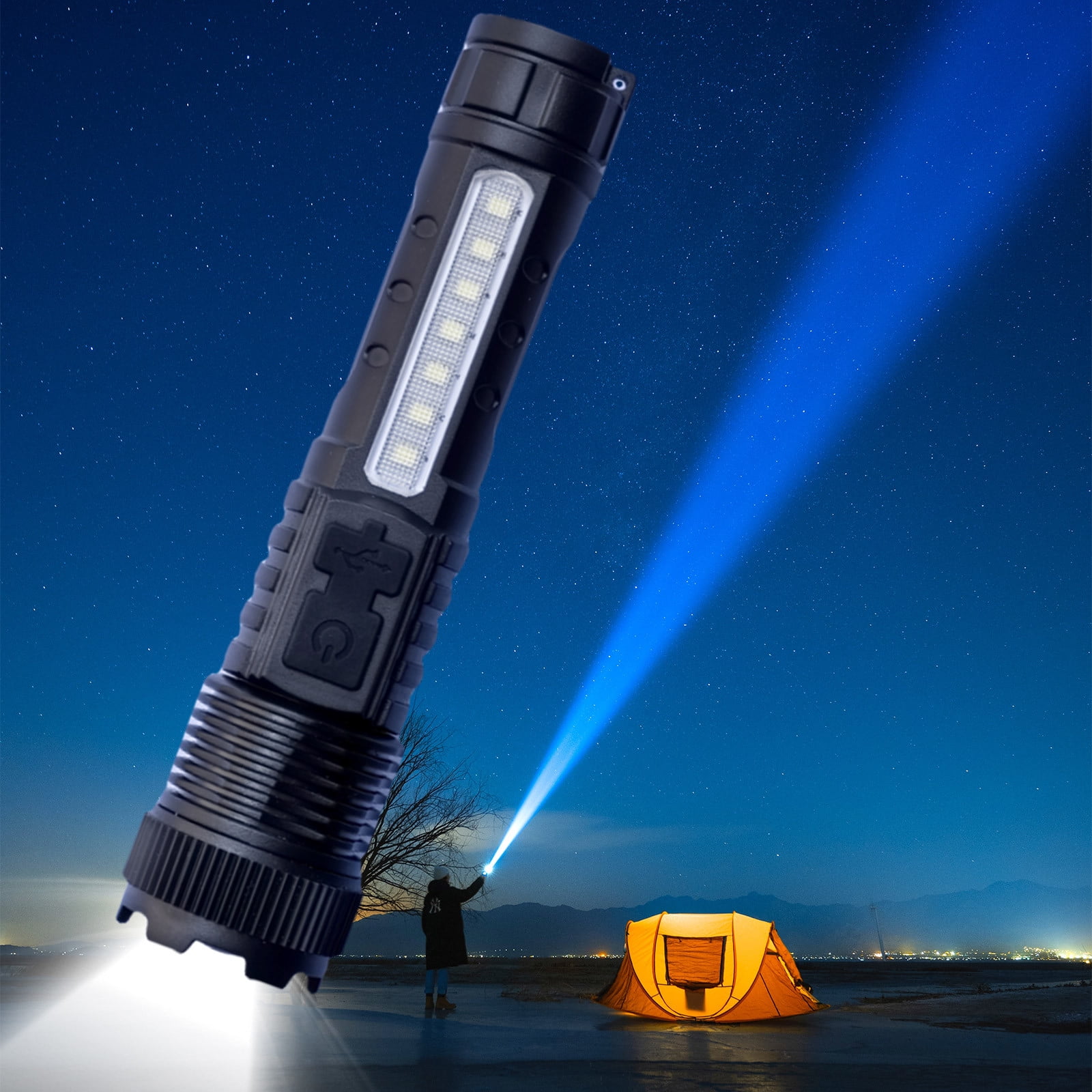 Latrodar The New White P50 Telescopic High-power Bright Flashlight Red ...
