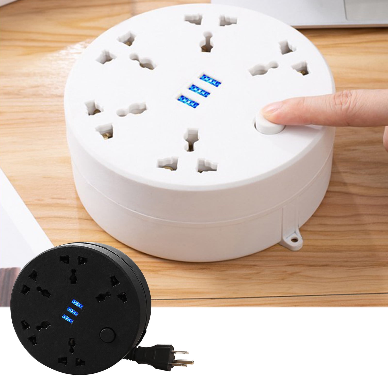 Latrodar Travel Power Strip,6.56Ft Extension Cord With 3 USB Ports And 5-Outlet,-Compact Wide ...