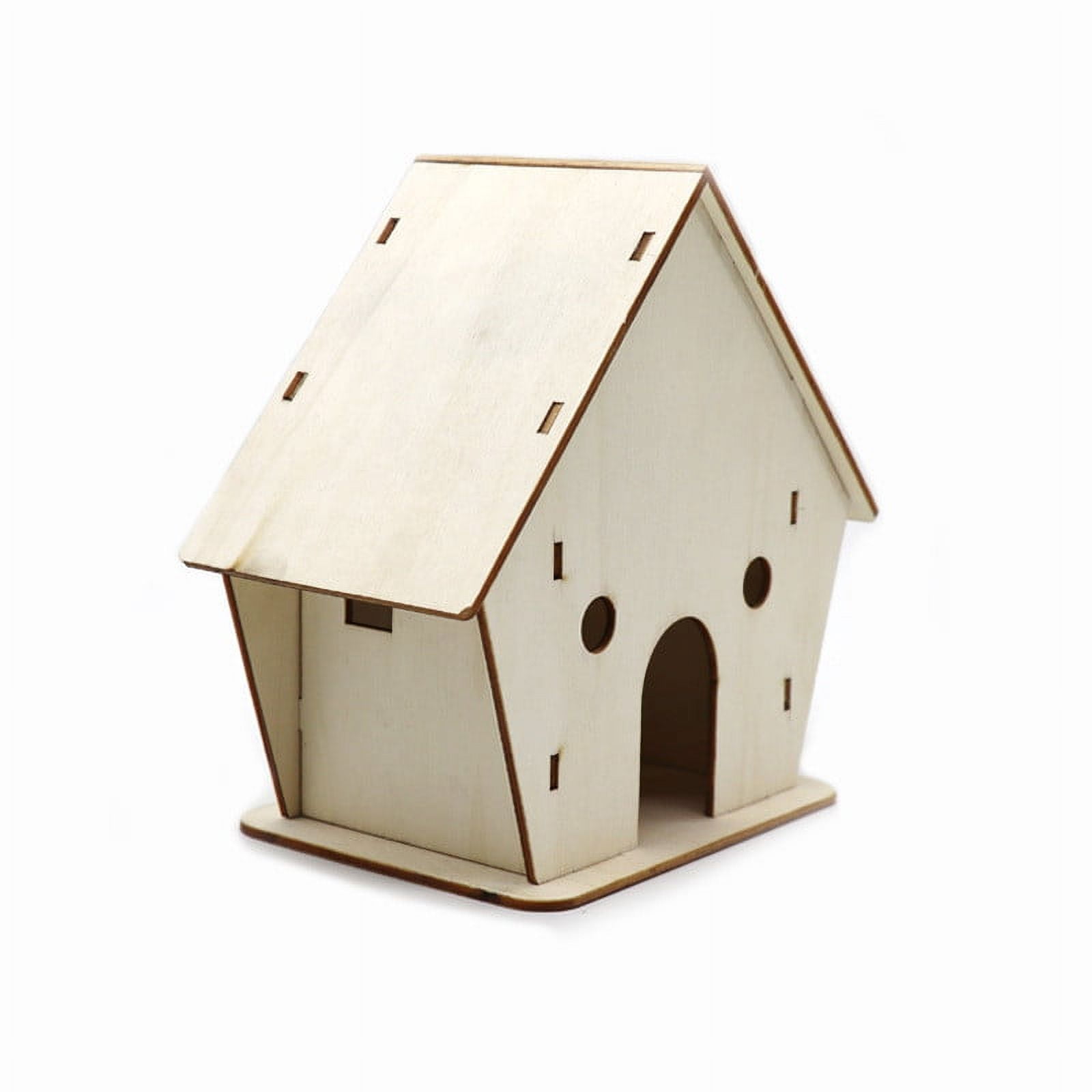 Latrodar Wooden Bird House Toy Set Children's Graffiti Wooden Bird Cage ...