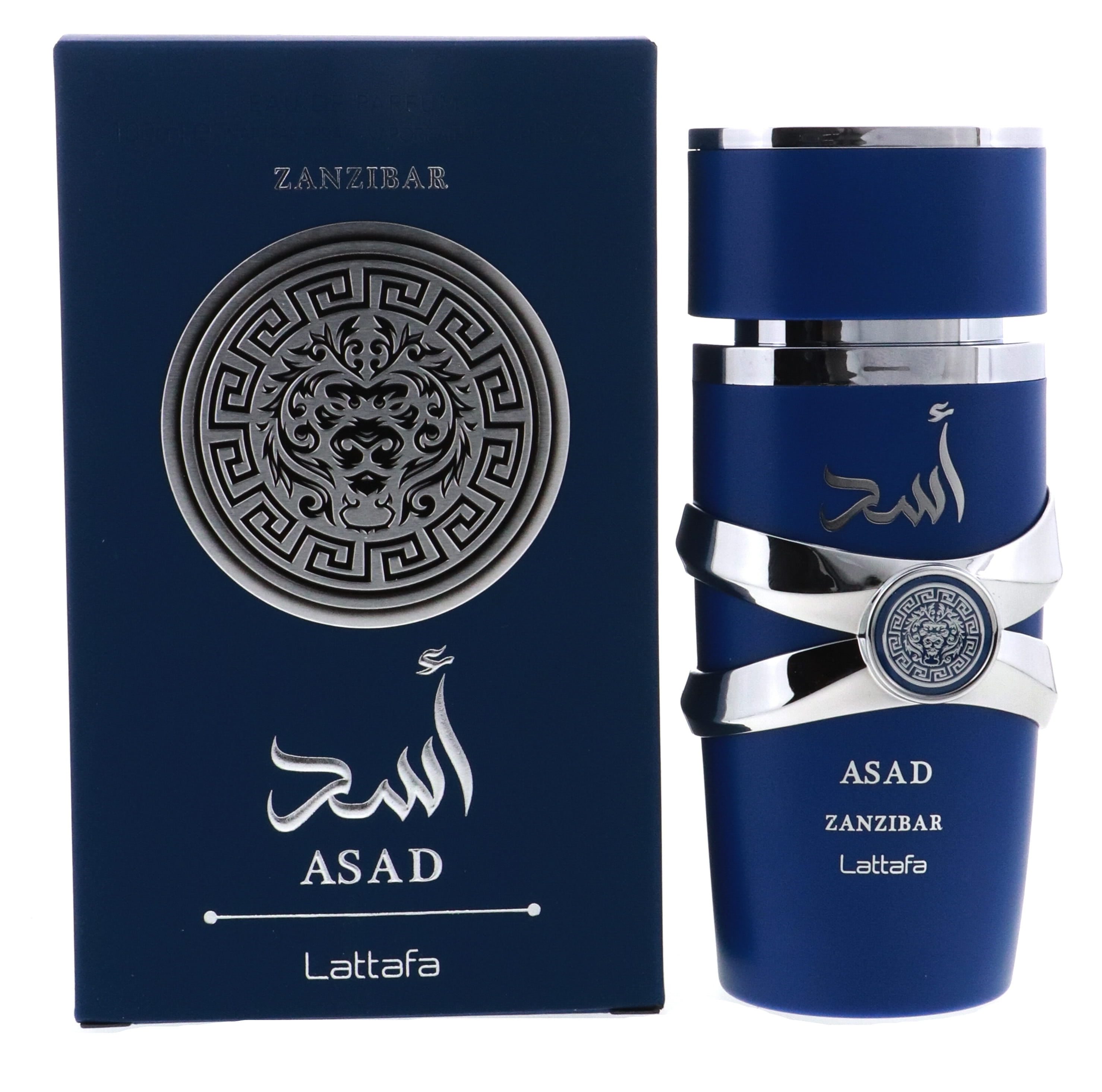Lattafa Asad Zanzibar for Men Eau De Parfum Spray. 3.4 Ounce (Dark Blue ...