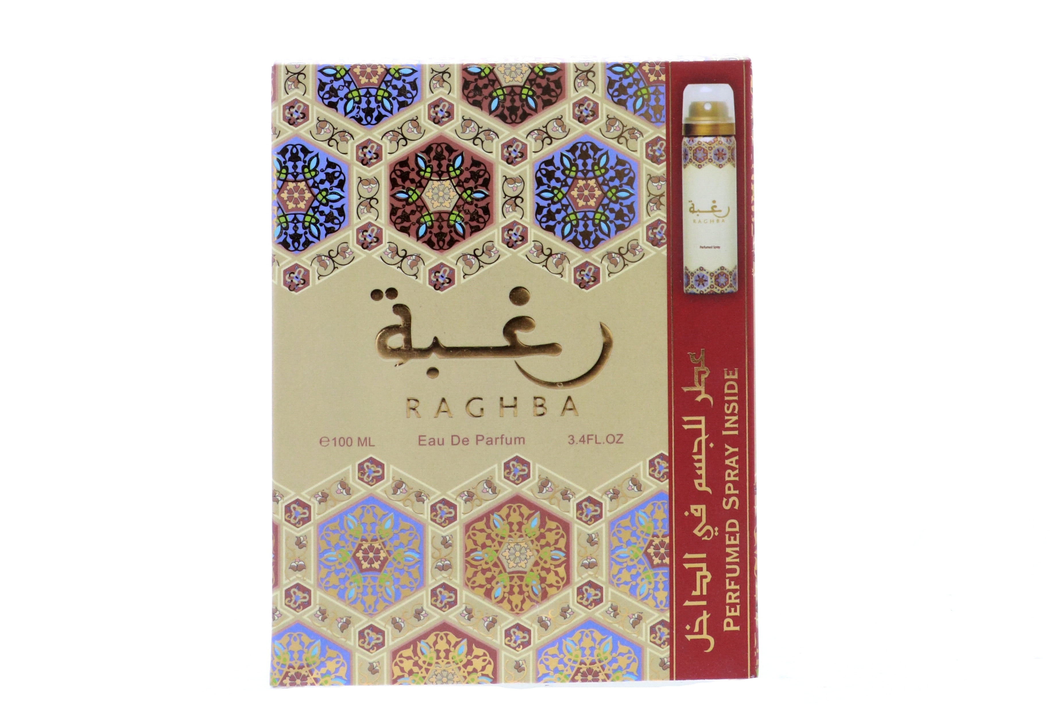 Lattafa Raghba Eau de Parfum, 3.4 oz + Raghba Perfumed Deodorant, 1.7 ...