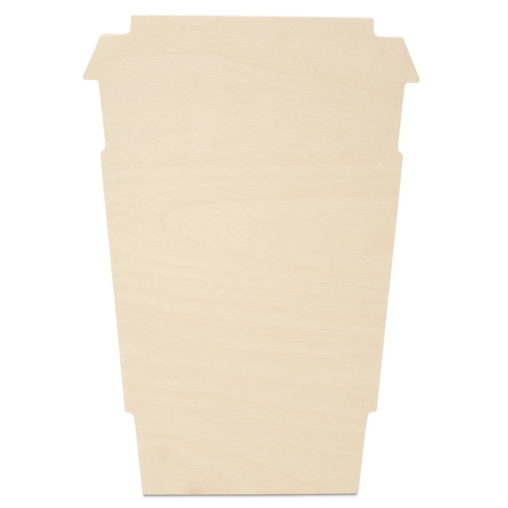 Latte Cup Wood Cutouts 12-inch, Pack of 1 Unfinished Wood Crafts Blank ...