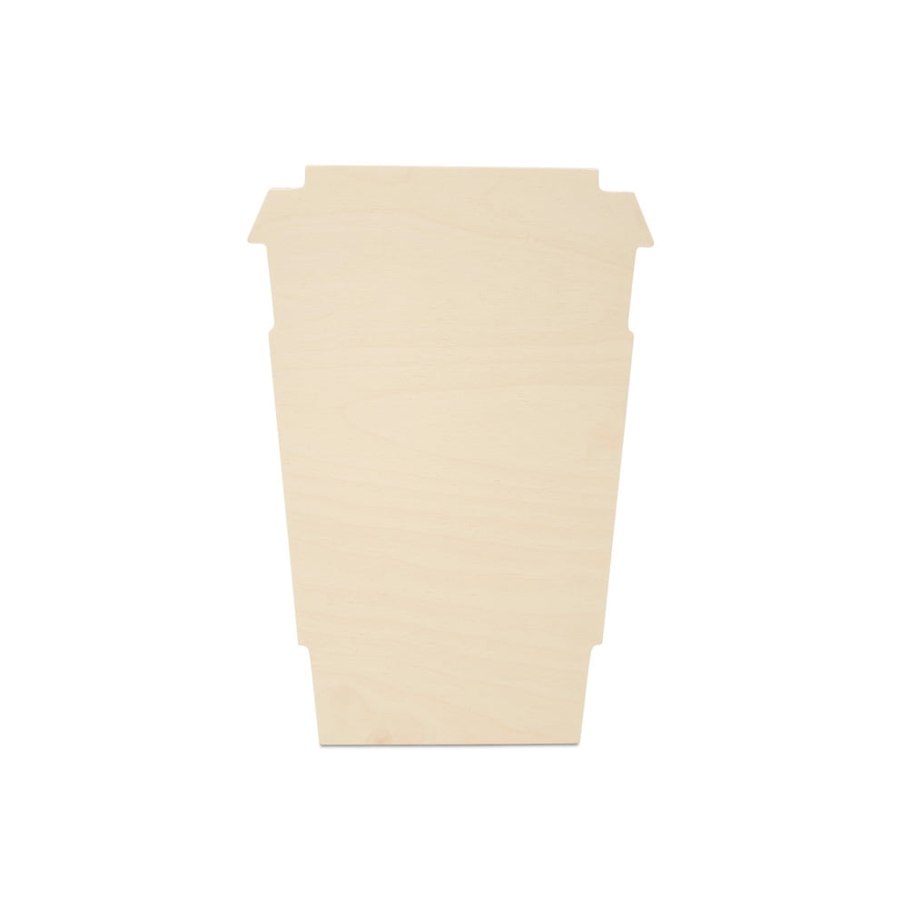 Latte Cup Wood Cutouts 6-inch, 1/4 inch Thick, Pack of 10 Wooden Crafts ...