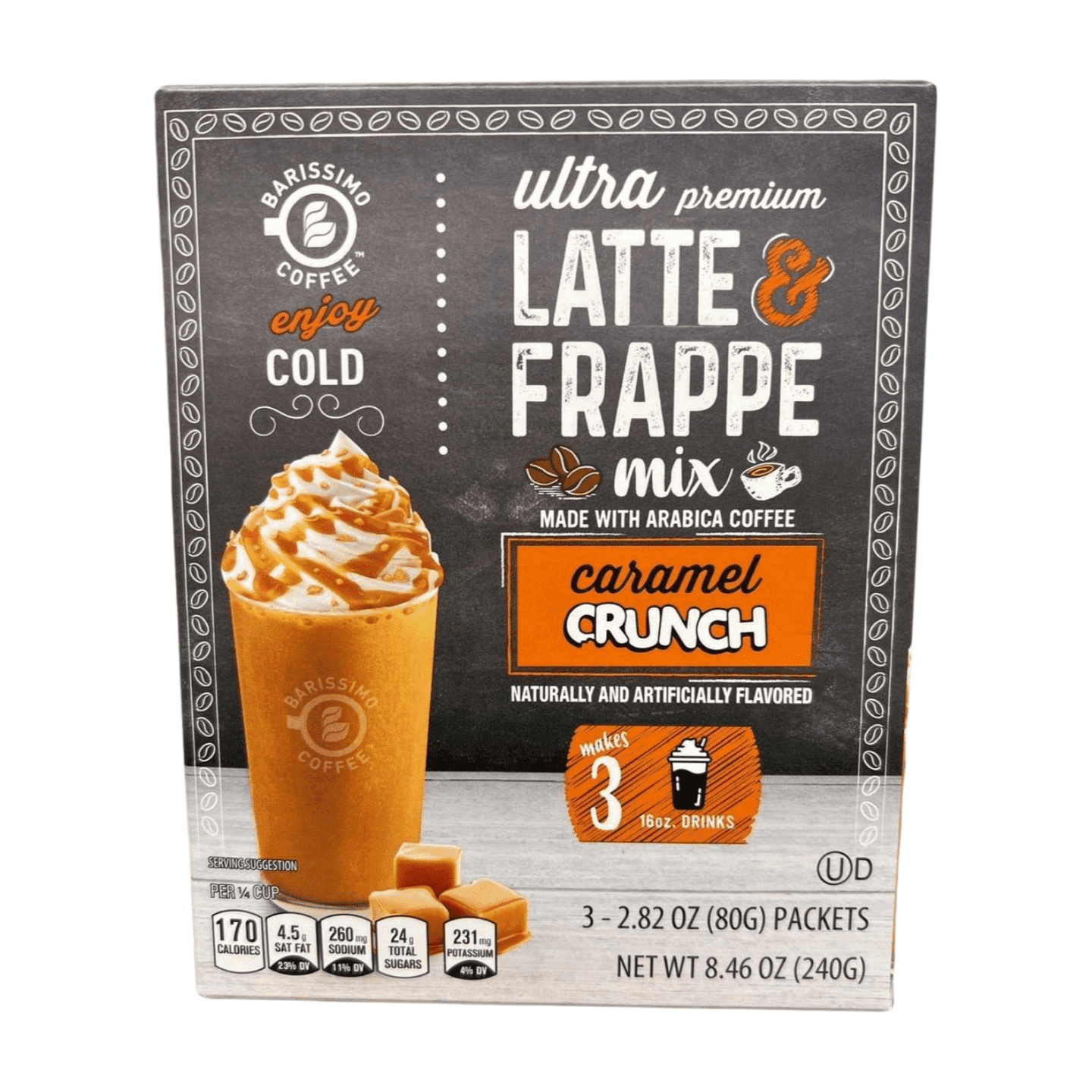 Barissimo Latte Frappe Mix Caramel, Makes Three 16 oz Drinks, Pack of 3 ...