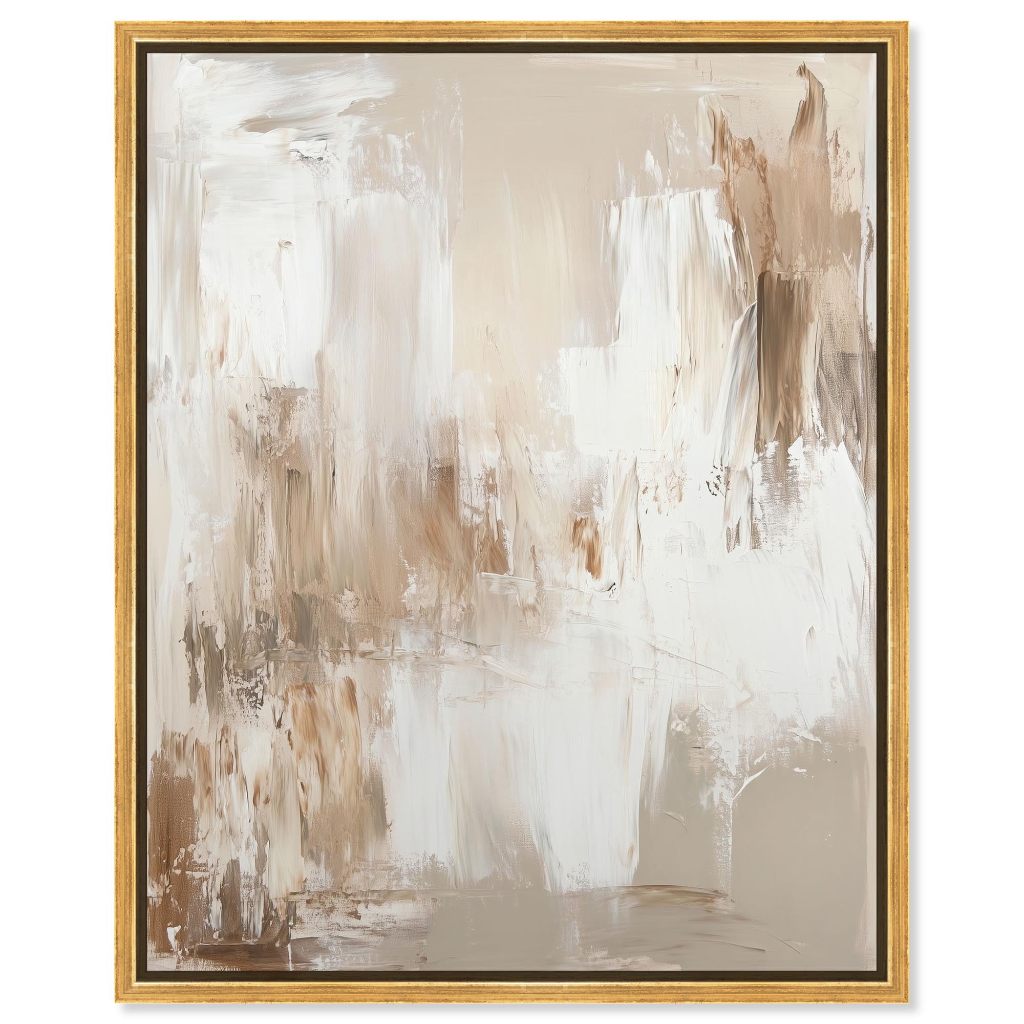 Latte Layers I Canvas Muted Elegant Art by Art Remedy, Gold Frame, 20 x ...